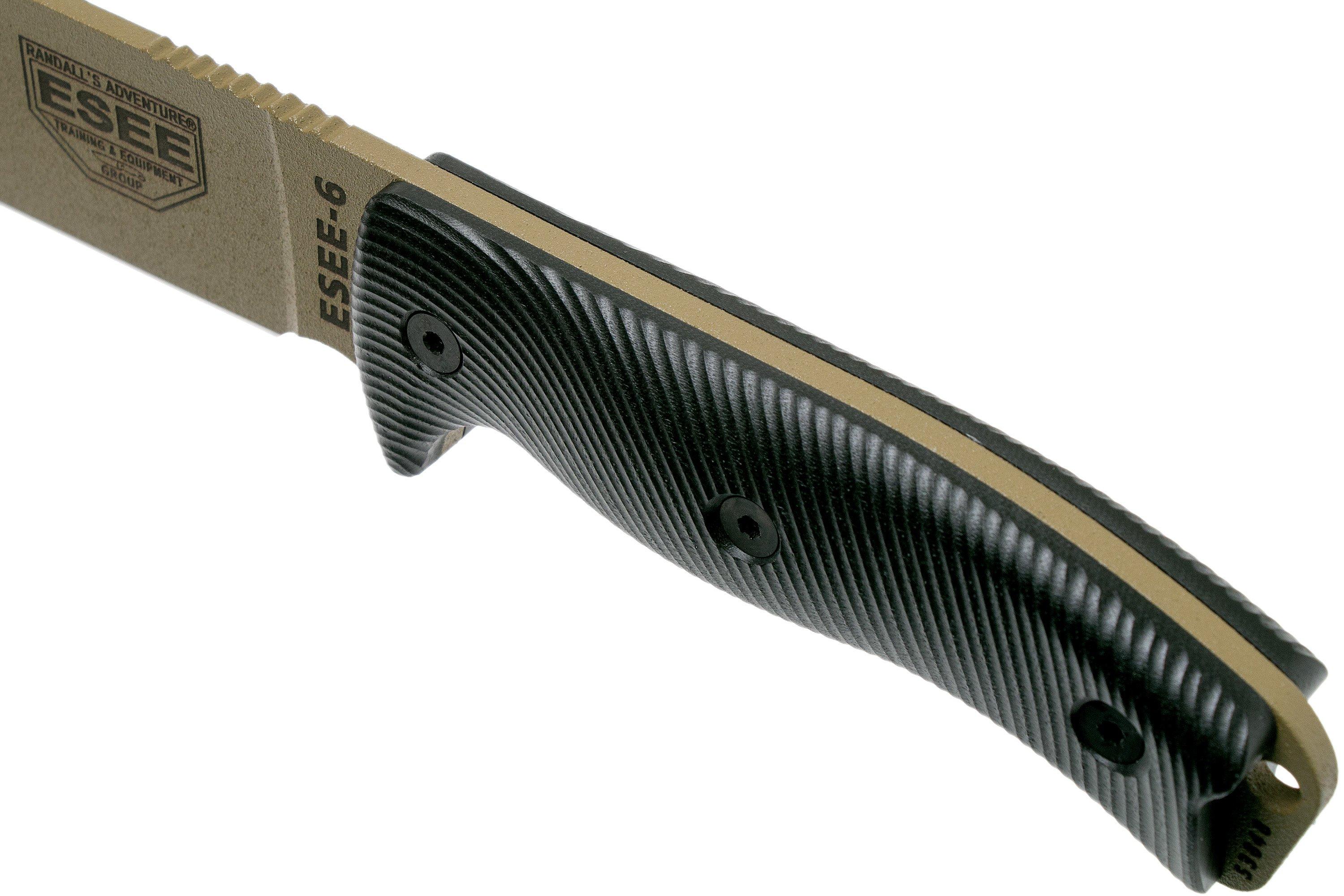 ESEE Model 6 Dark Earth Blade 3D Black G10 survival knife 6PDE-001 ...