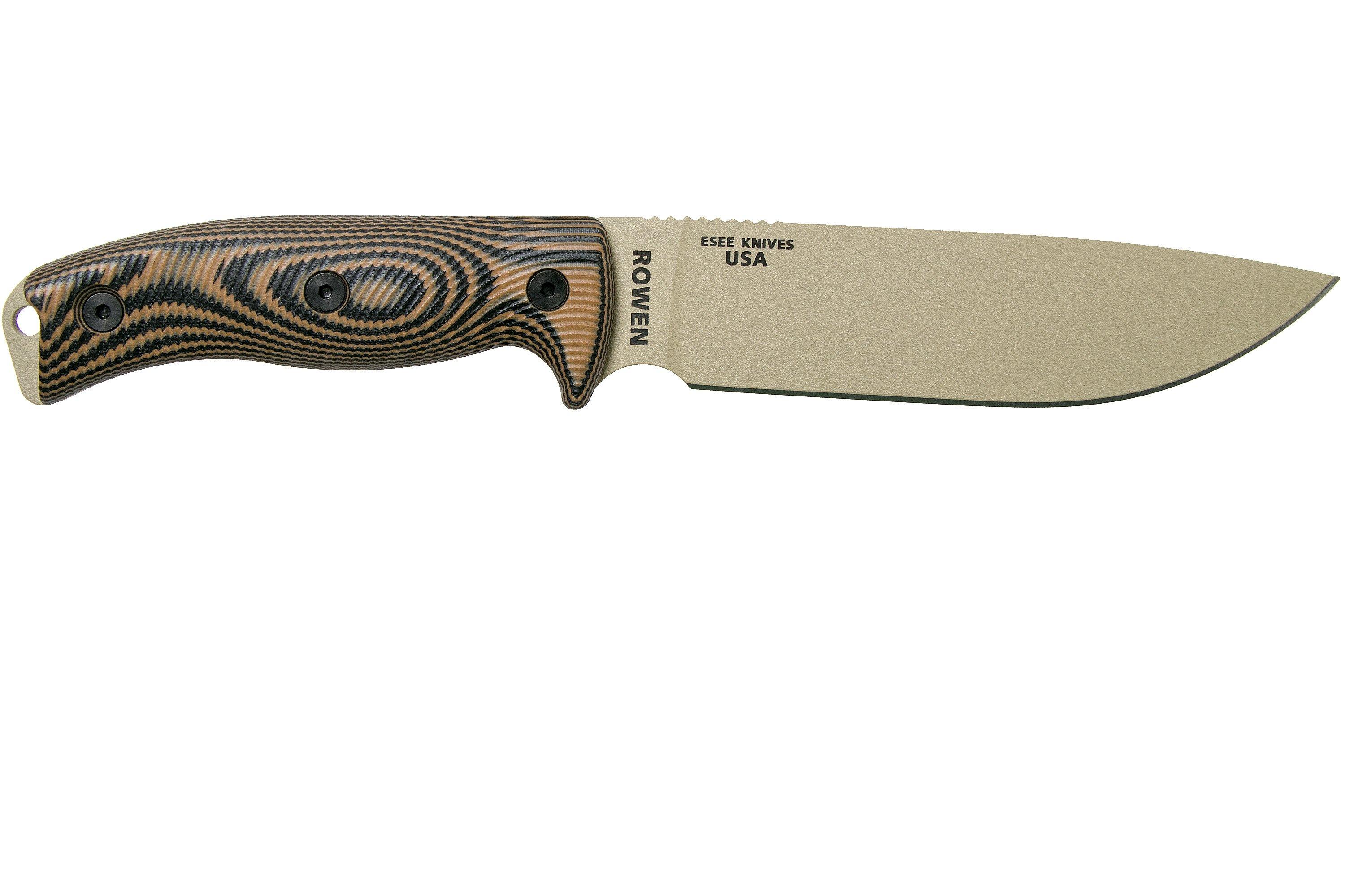 ESEE Model 6 Desert Tan Blade 3D Coyote-Black G10 survival knife 6PDT ...