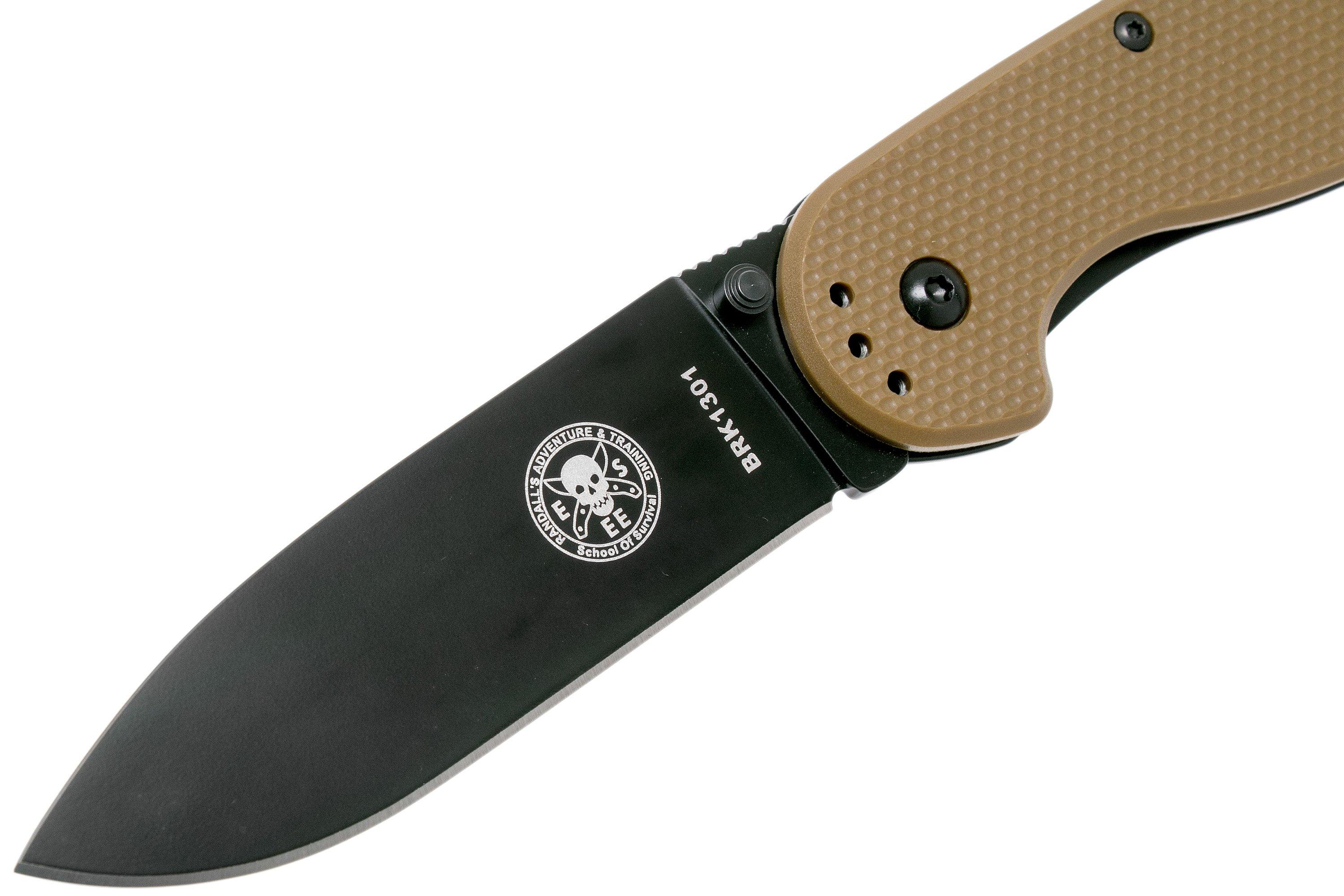 ESEE Avispa pocket knife, black D2 blade, Coyote Brown handle ...