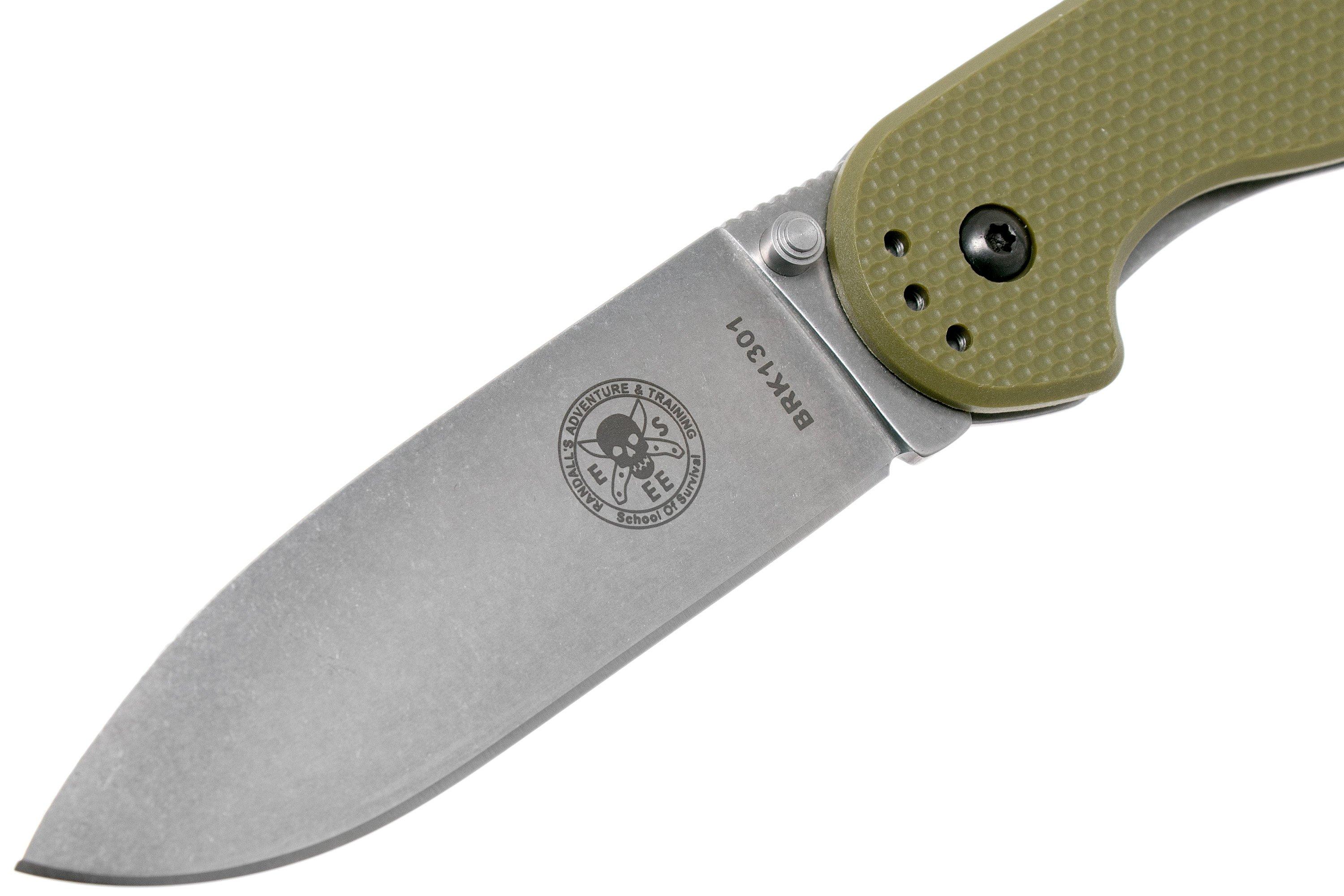 ESEE Avispa pocket knife, stonewashed D2 blade, OD Green handle ...