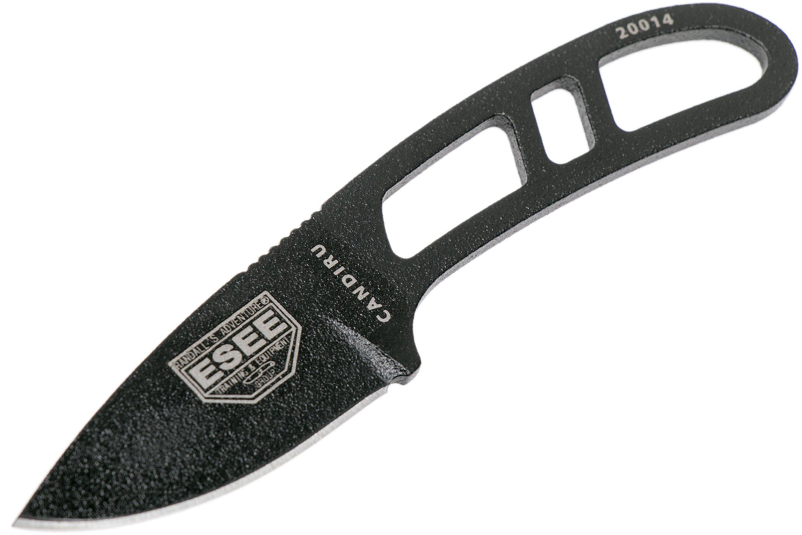 ESEE Candiru Black CAN-B neck knife with black sheath + belt clip ...