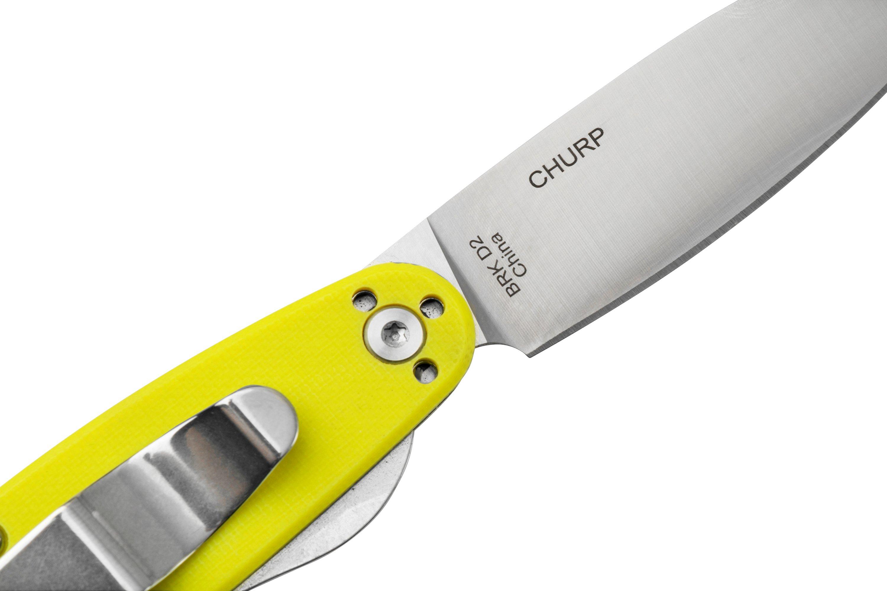 ESEE Churp EE-CH-05 D2, Yellow Micarta pocket knife | Advantageously ...