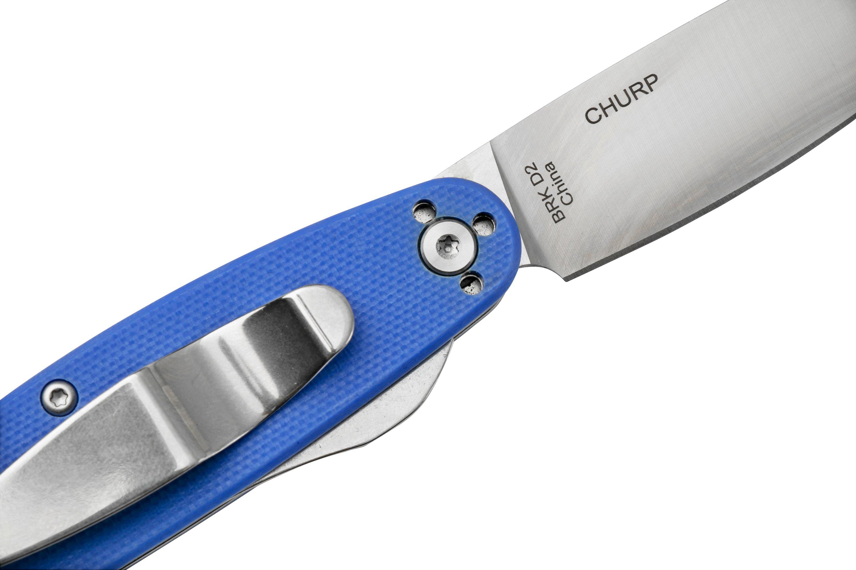 ESEE Churp EE-CH-06 D2, Blue Micarta pocket knife | Advantageously ...