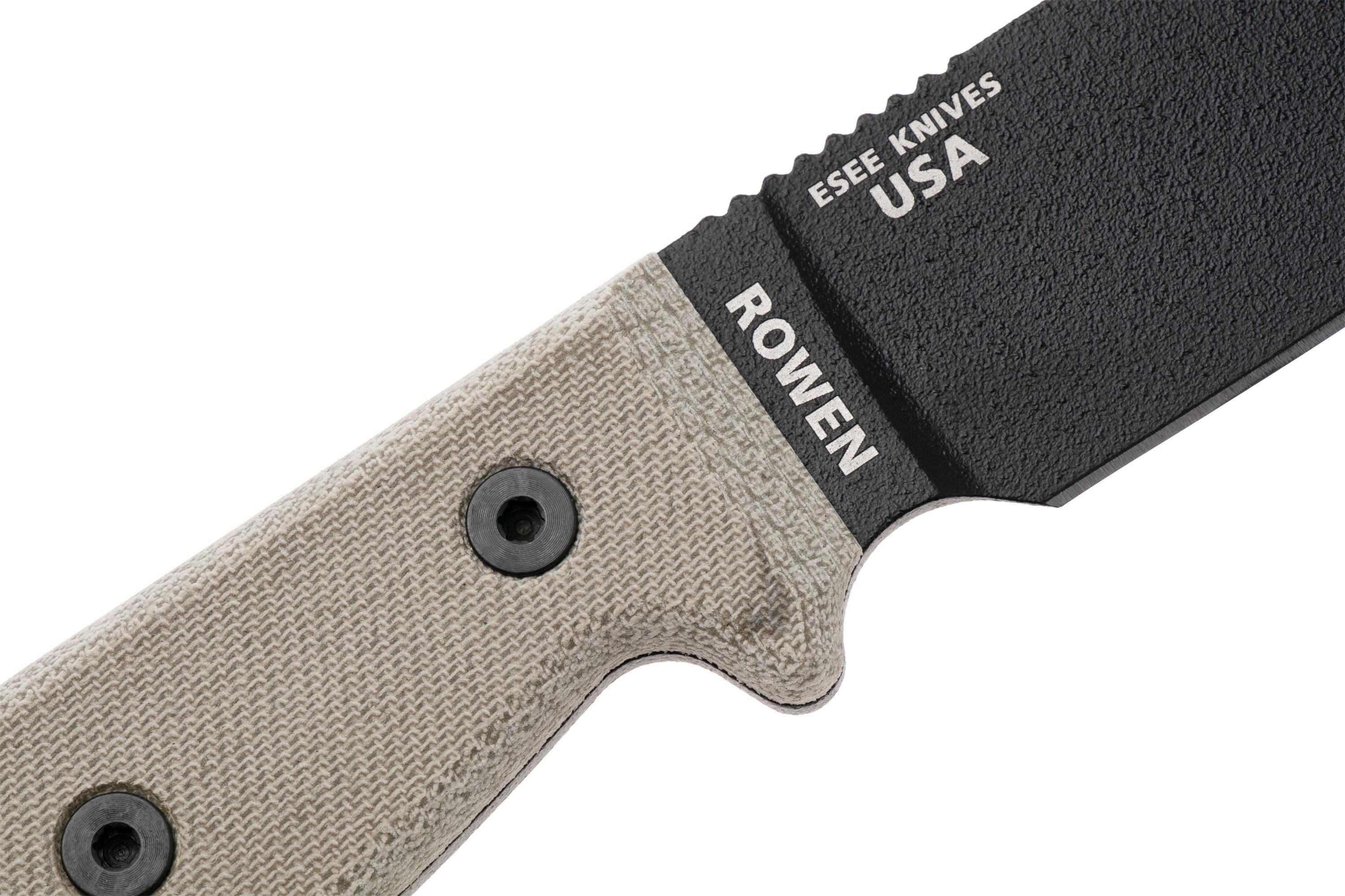 ESEE Model 3 survival knife 3MIL-P-B black sheath + belt clip and MOLLE ...