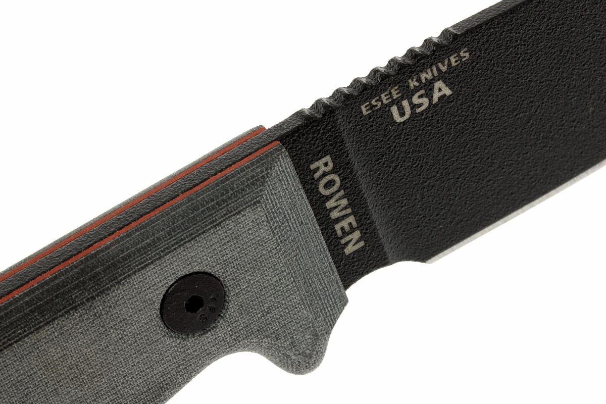 ESEE Model 3 black blade, grey handle 3P-MB-B with sheath + clip and ...