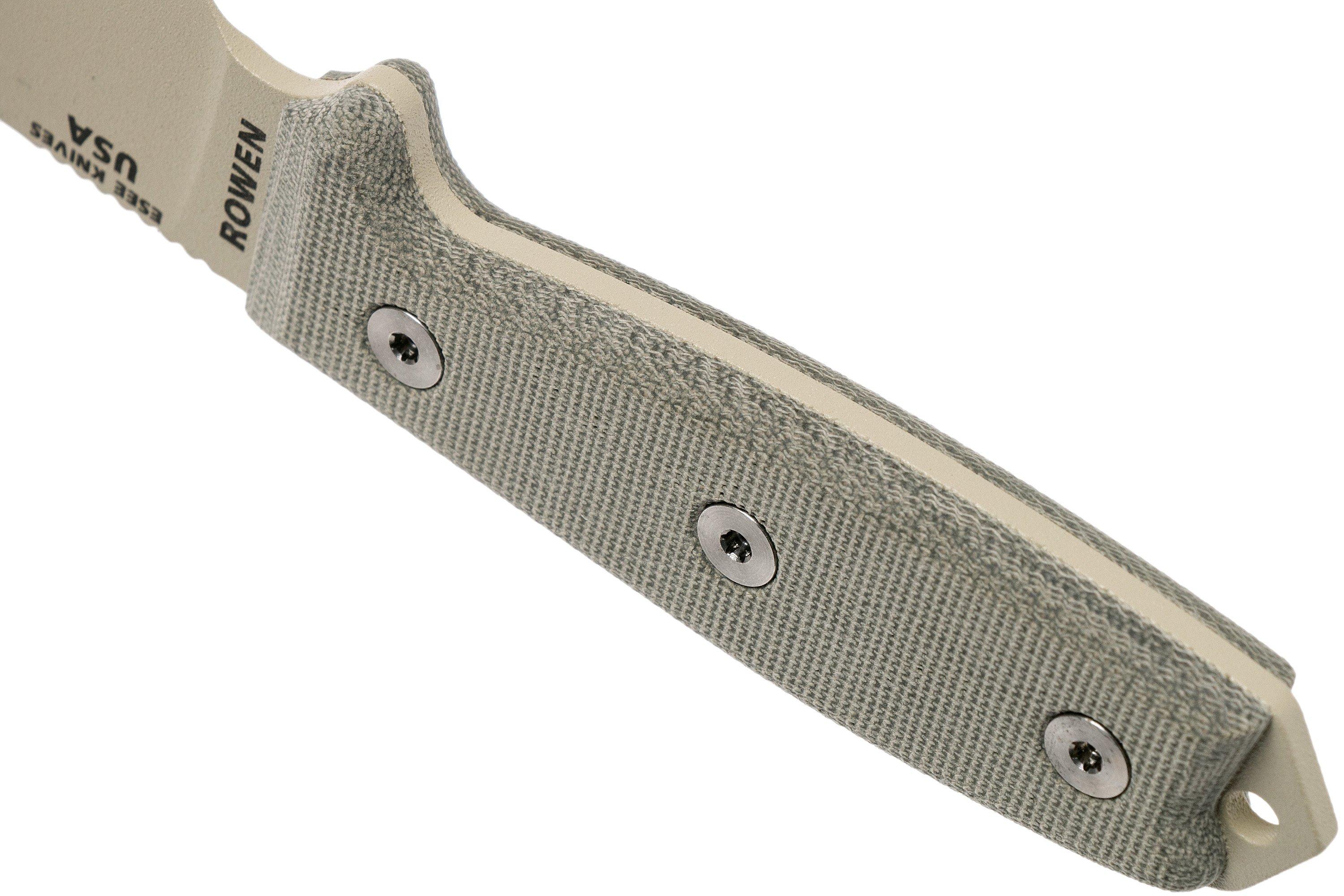 ESEE Model 3 desert tan blade, grey handle 3P-MB-DT with sheath + clip ...