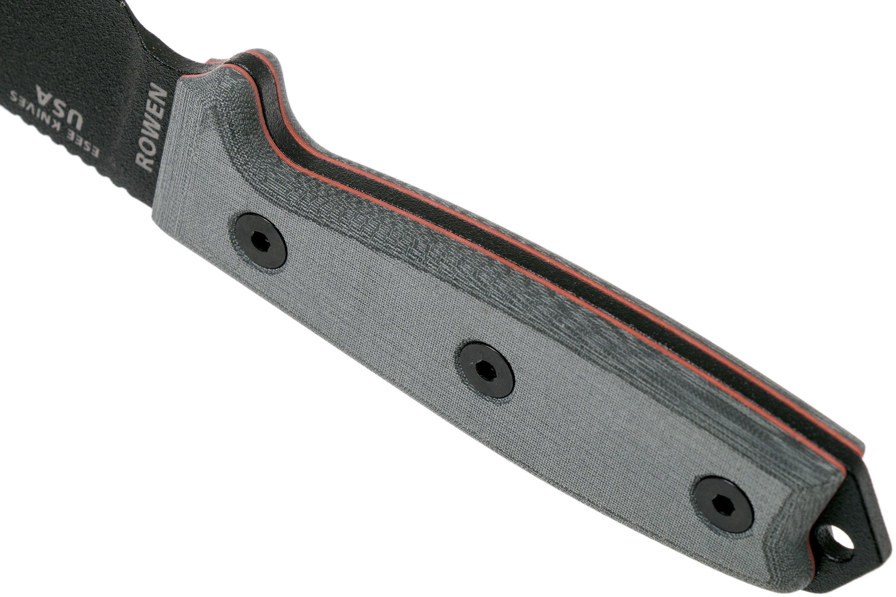ESEE Model 3 serrated, grey handle 3S with sheath + clip ...