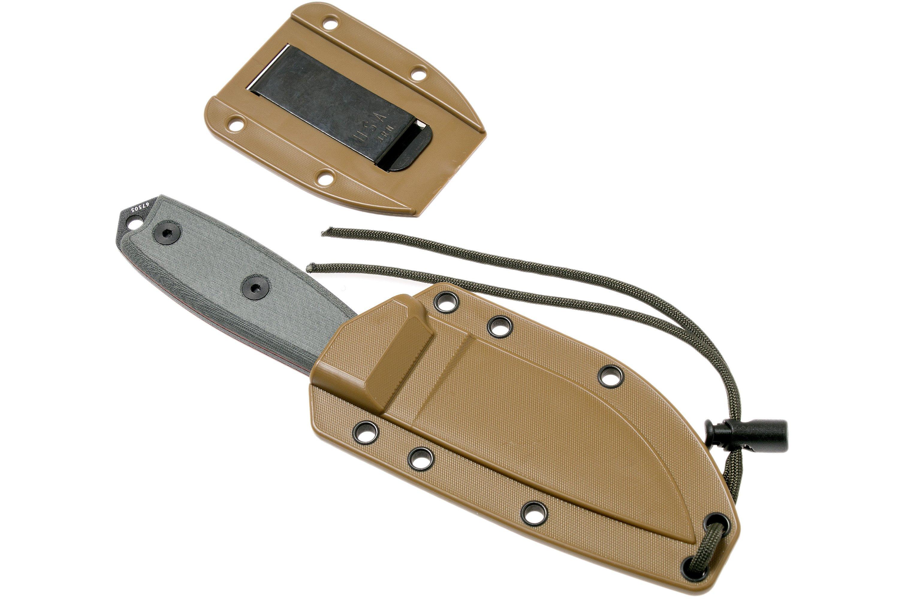 ESEE Model 3 serrated, grey handle 3S with sheath + clip ...
