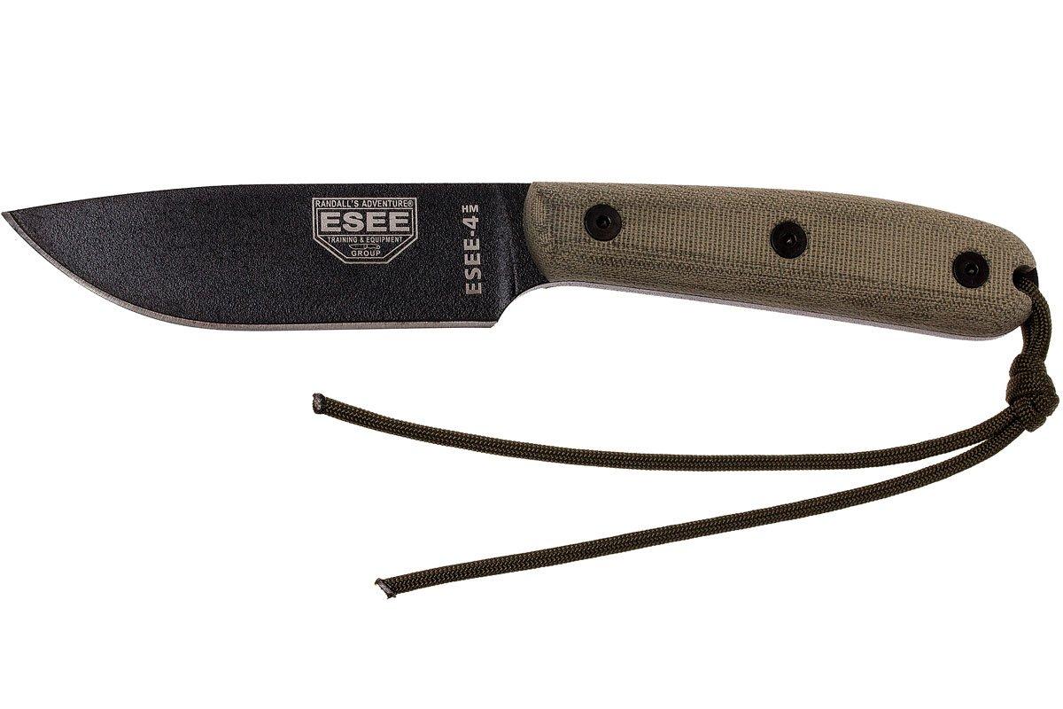 ESEE Model 4HM bushcraft knife Modified Handle, leather sheath ...