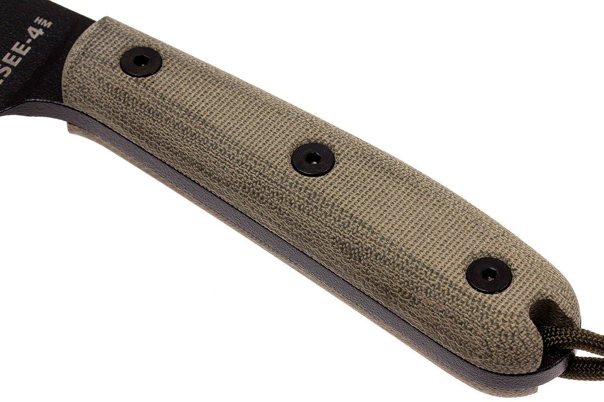 ESEE Model 4HM bushcraft knife Modified Handle, leather sheath ...