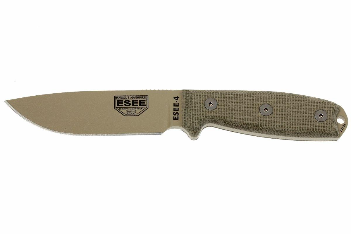 ESEE Model 4 desert tan 4P-KO-DT survivalmes zonder schede | Voordelig ...