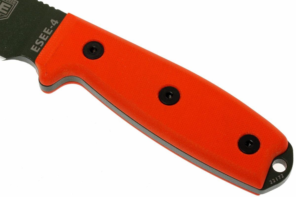 ESEE Model 4 OD blade, orange handle 4P-KO-OD survivalmes zonder schede ...