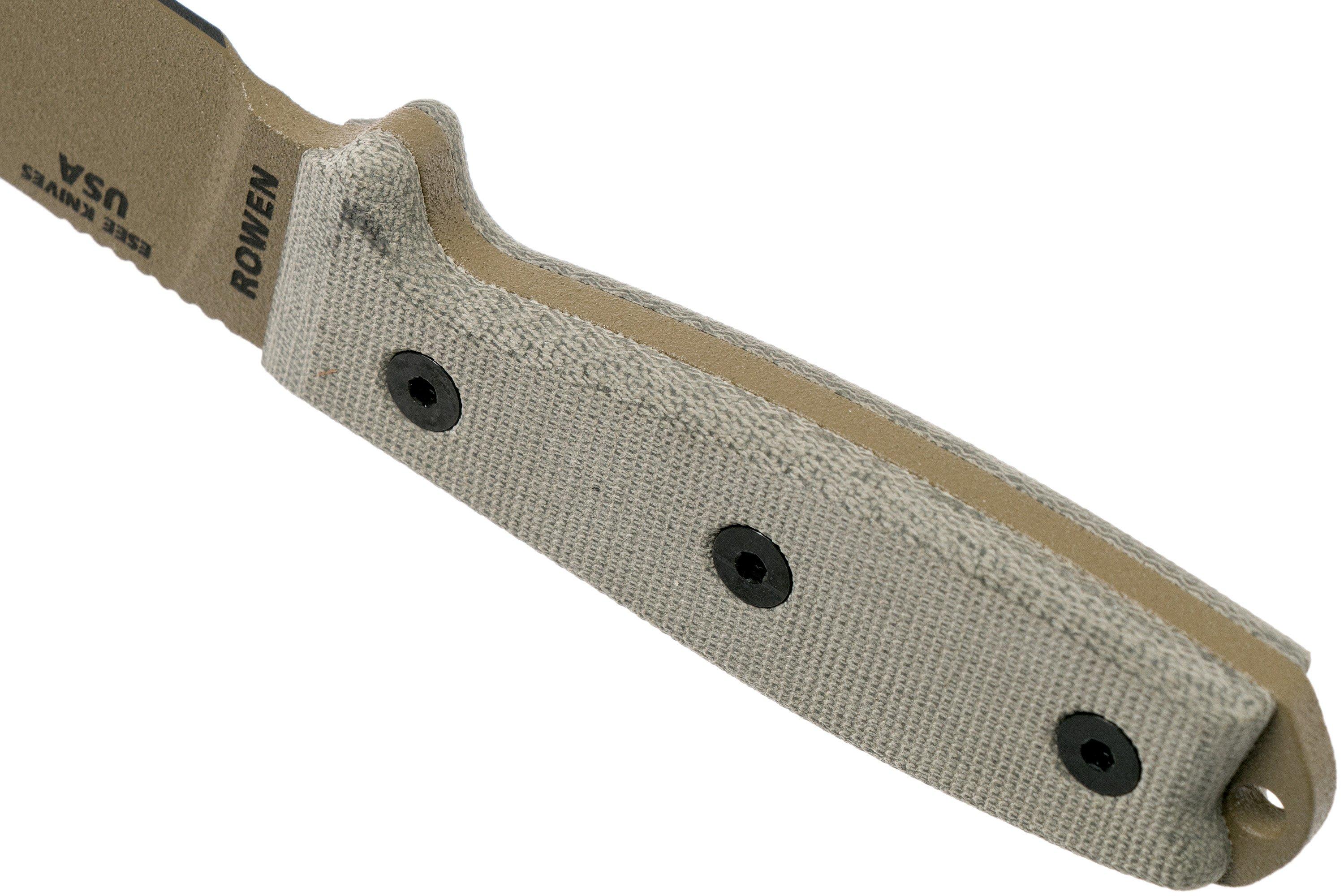 ESEE Model 4 Dark Earth blade, Grey Handle 4P-MB-DE con funda nera ...