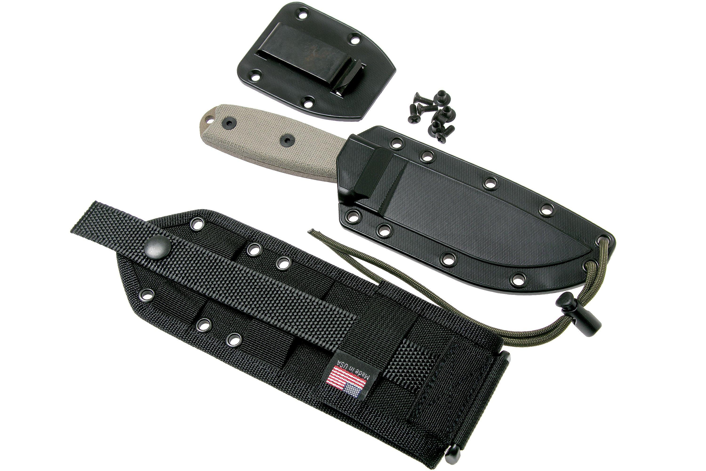 ESEE Model 4 dark earth blade, grey handle 4P-MB-DE avec étui noir ...