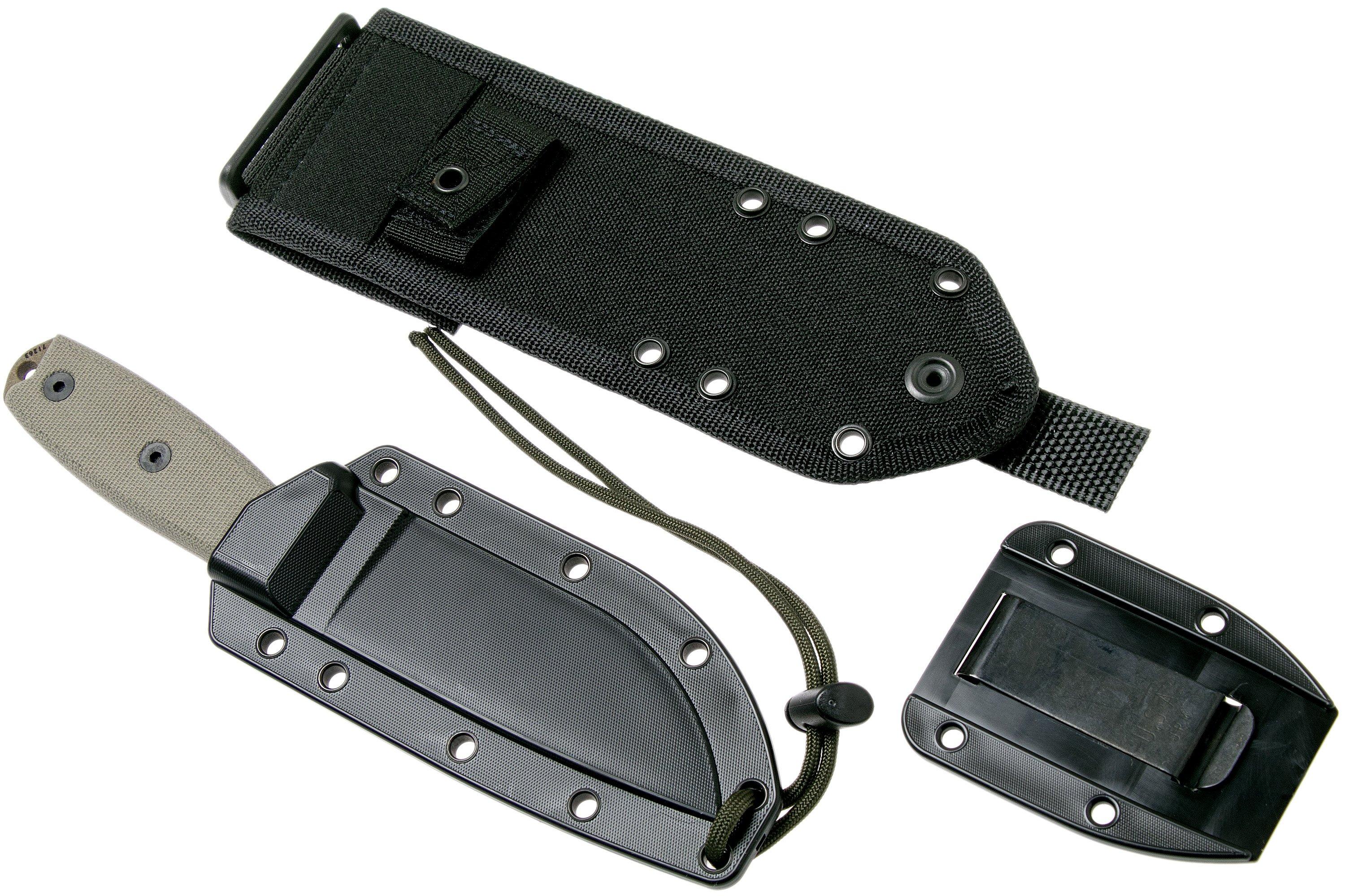 ESEE Model 4 dark earth blade, grey handle 4P-MB-DE with black sheath ...