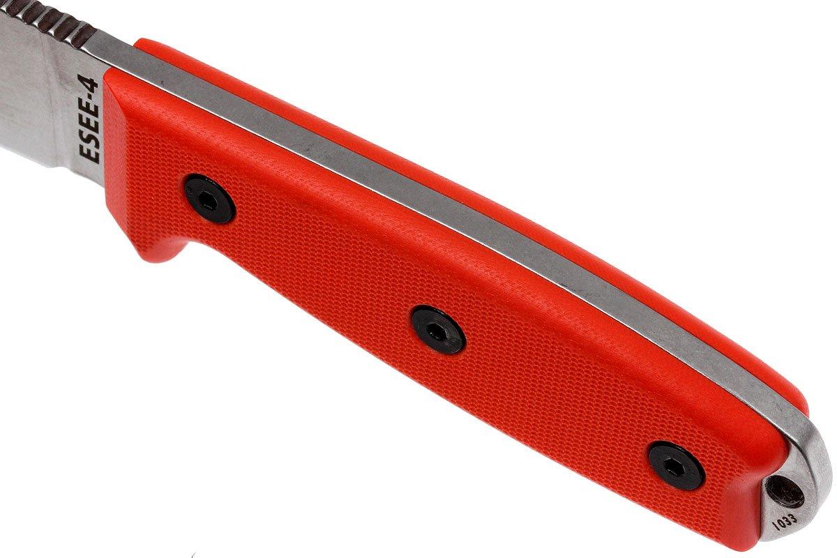 ESEE Model 4 Stainless 440C Orange 4P-MB-SS-OR con funda + Clip y MOLLE ...