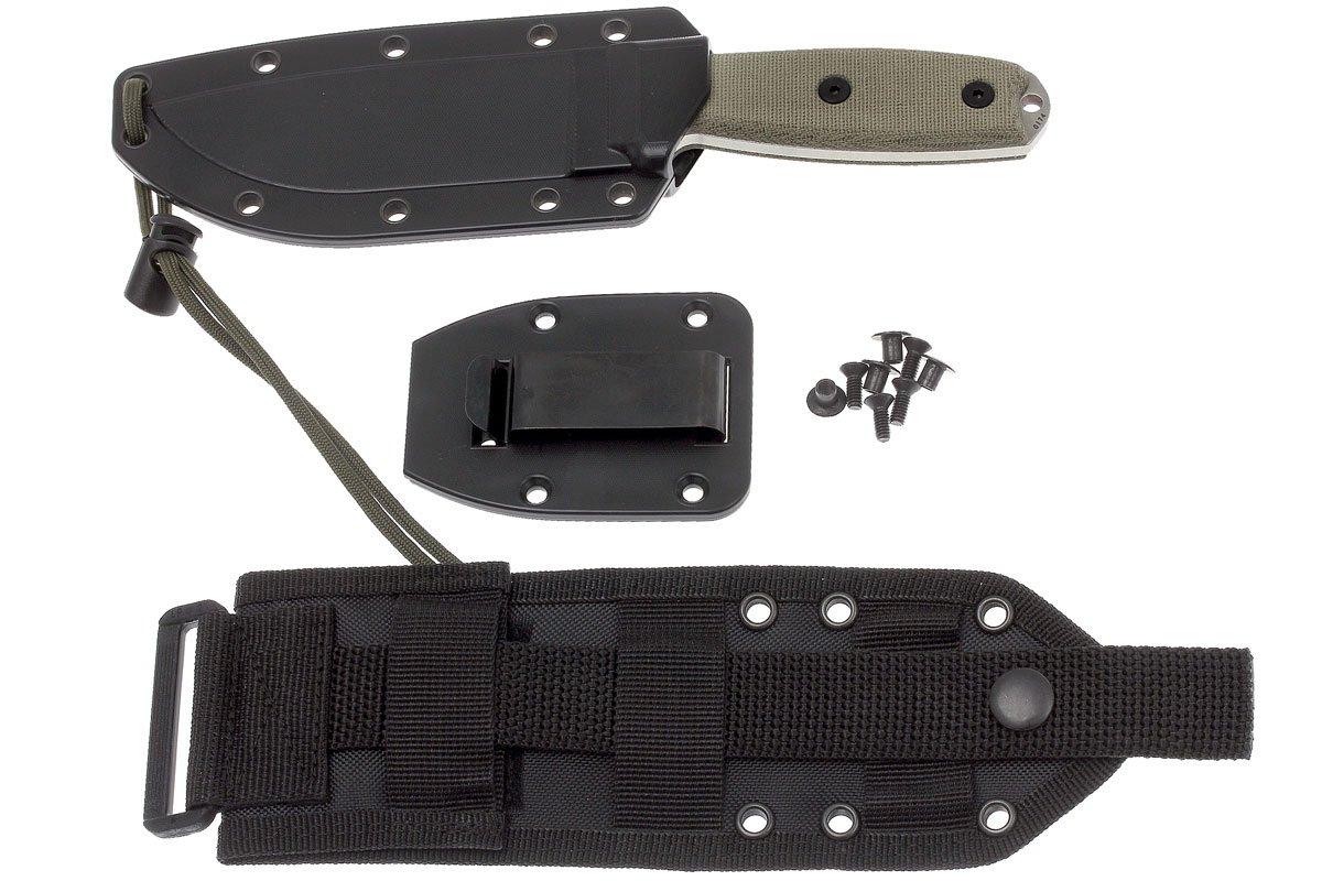 ESEE Model 4 Stainless 440C 4P-MB-SS with sheath + clip and MOLLE-back ...
