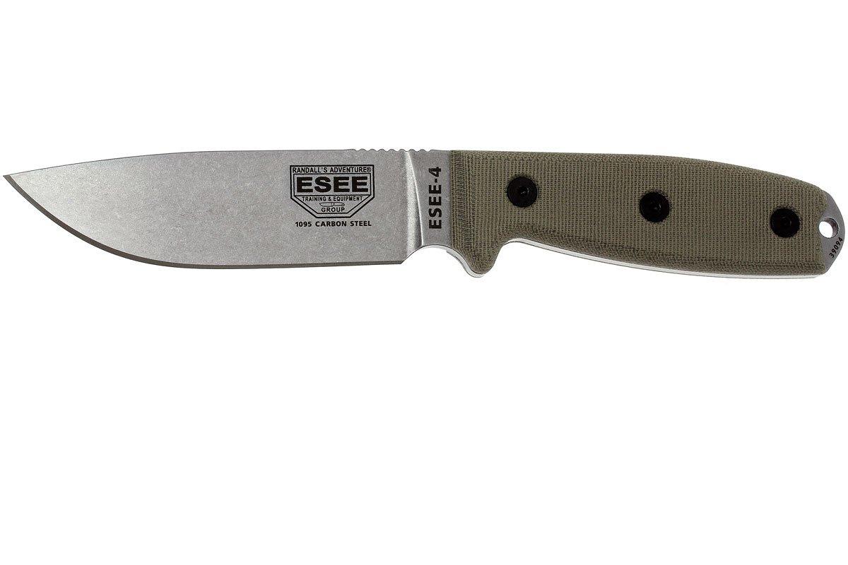 ESEE Model 4 Uncoated 4P-UC Survivalmesser mit Coyote Scheide + Clip ...