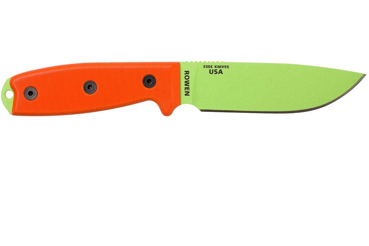 ESEE Model 4 Venom Green 4PM-VG survival knife with sheath + belt clip ...