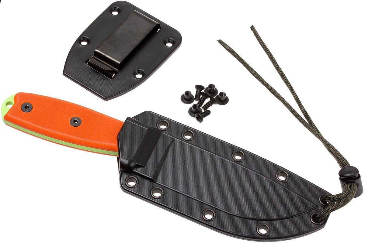 ESEE Model 4 Venom Green 4PM-VG survival knife with sheath + belt clip ...