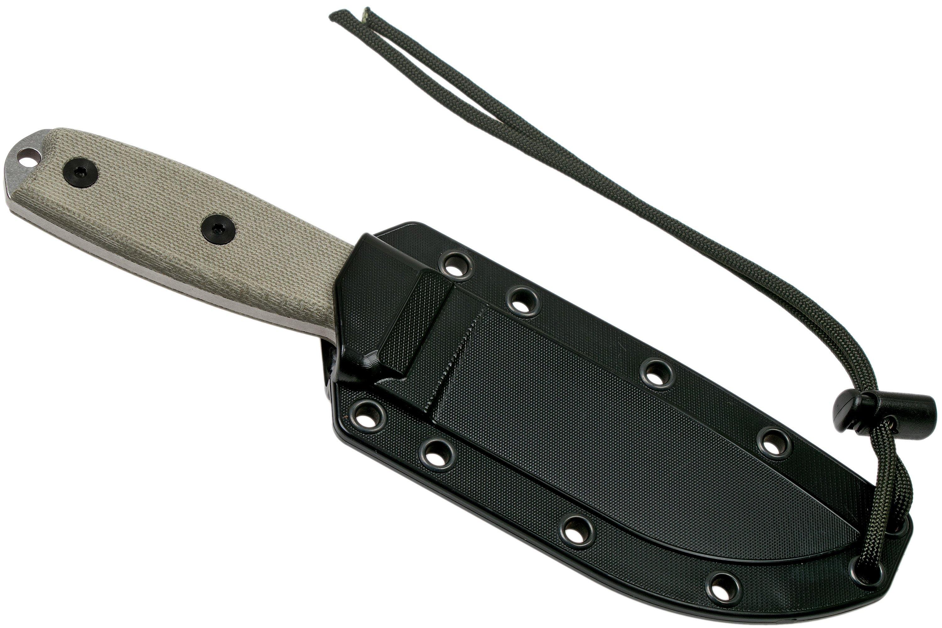 ESEE Model 4 Plain Edge S35VN, Canvas Micarta Handle 4P35V with sheath ...