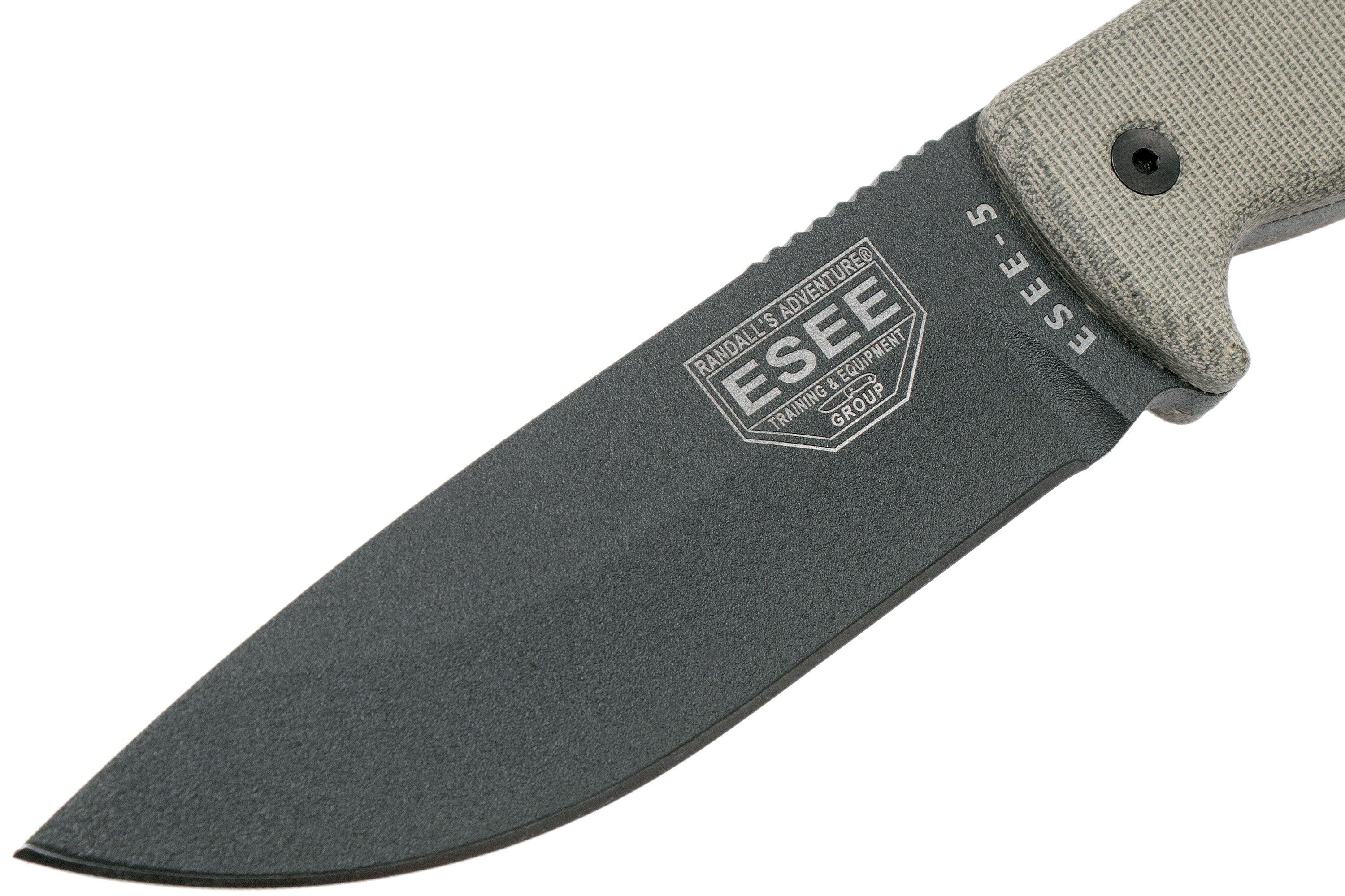 ESEE Model 5 Tactical Gunsmoke, desert tan handle 5P-TG with kydex ...