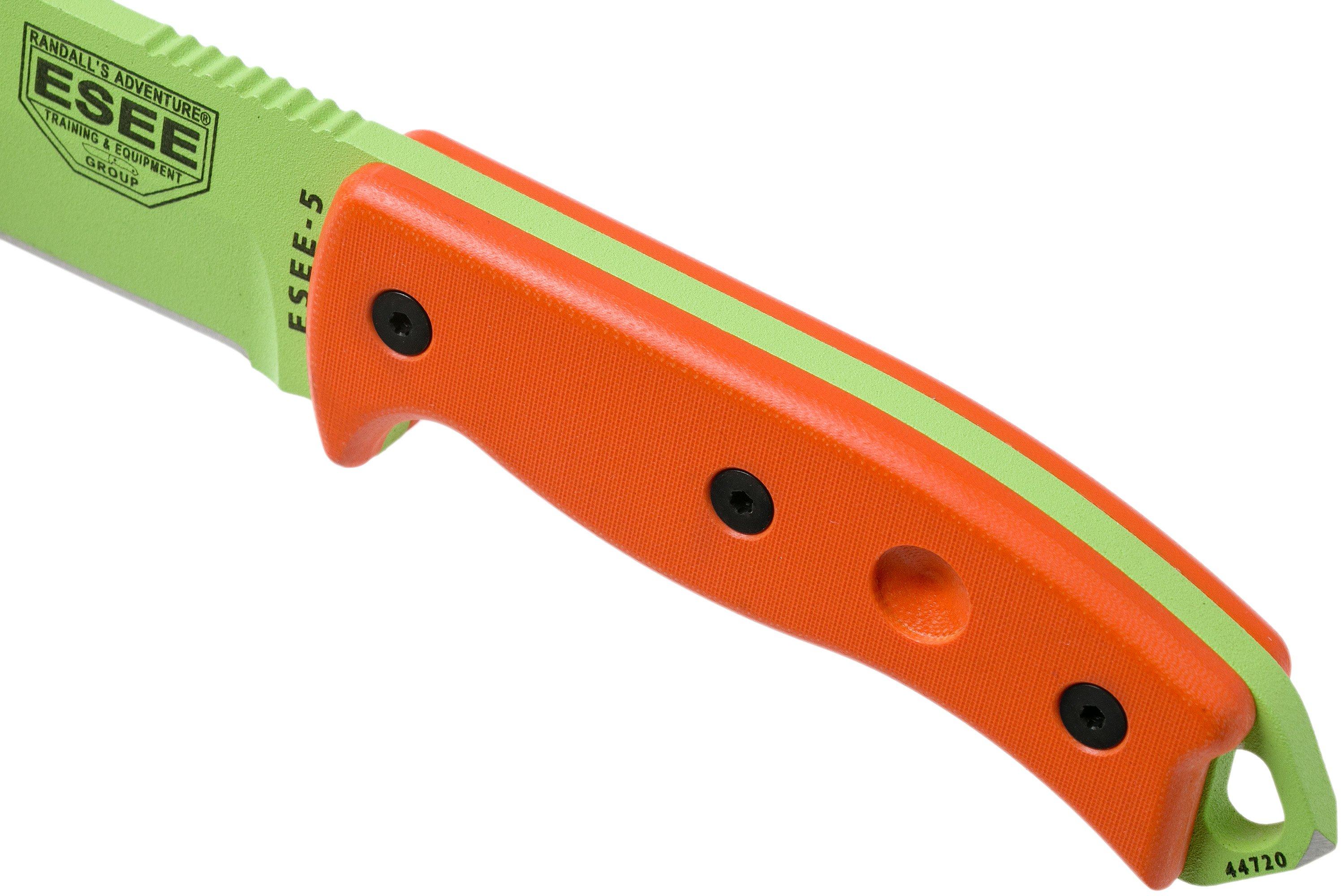 ESEE Model 5 Venom Green 5P-VG survival knife with kydex sheath + belt ...