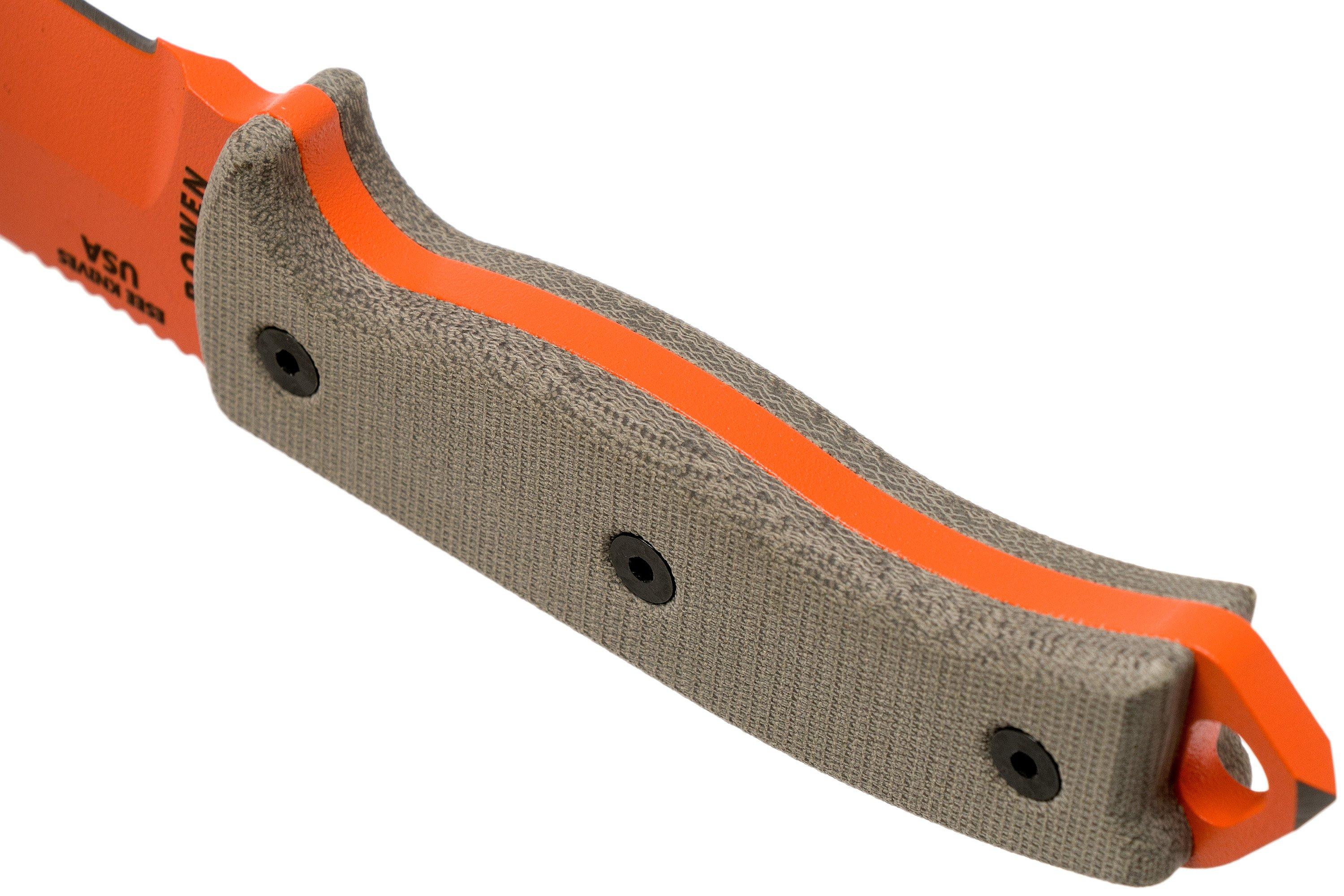 ESEE Model 5 Orange 5POG OD Green Micarta survival knife with kydex ...