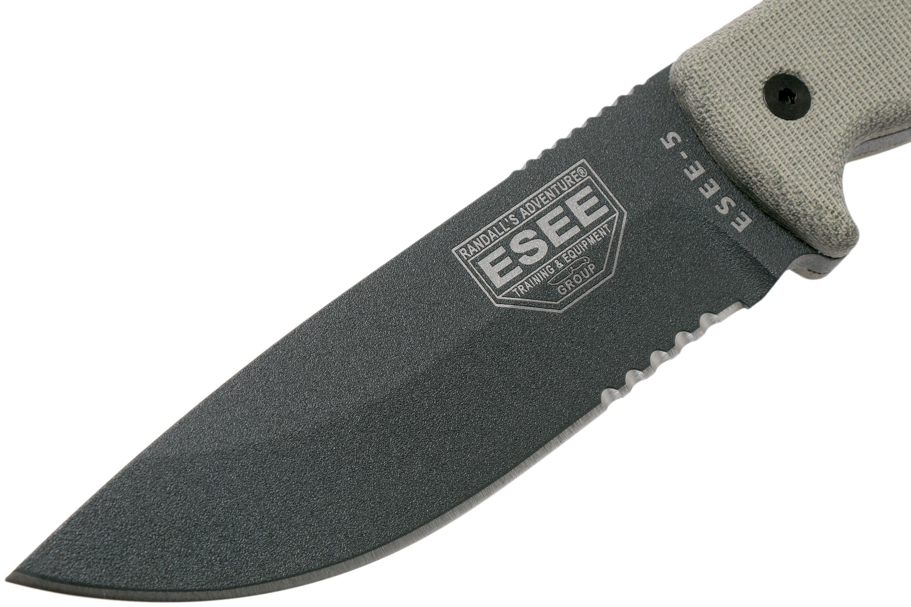 ESEE Model 5 Tactical Gunsmoke, desert tan handle 5S-TG with kydex ...