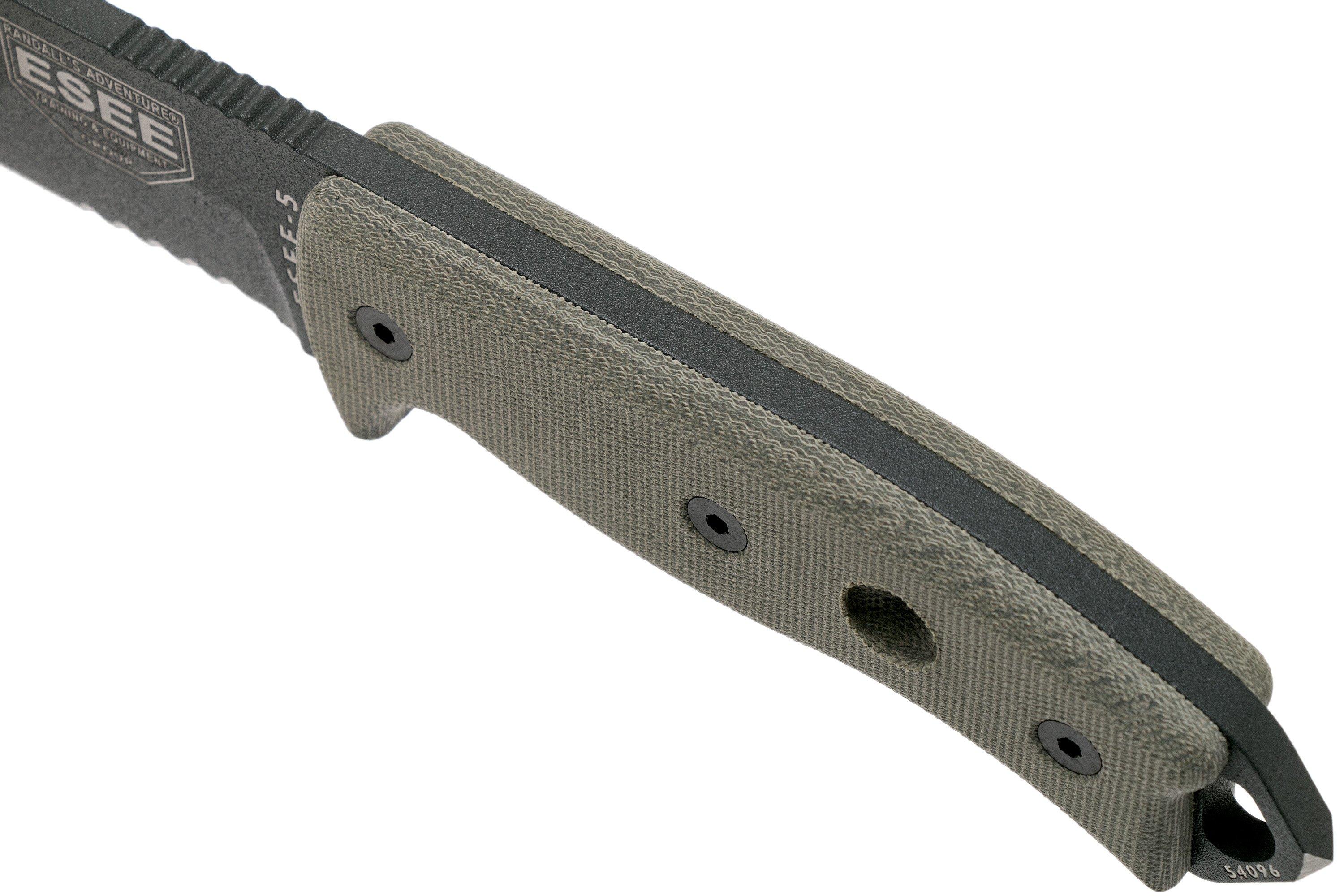 ESEE Model 5 Tactical Gunsmoke, desert tan manico 5S-TG con fodero ...