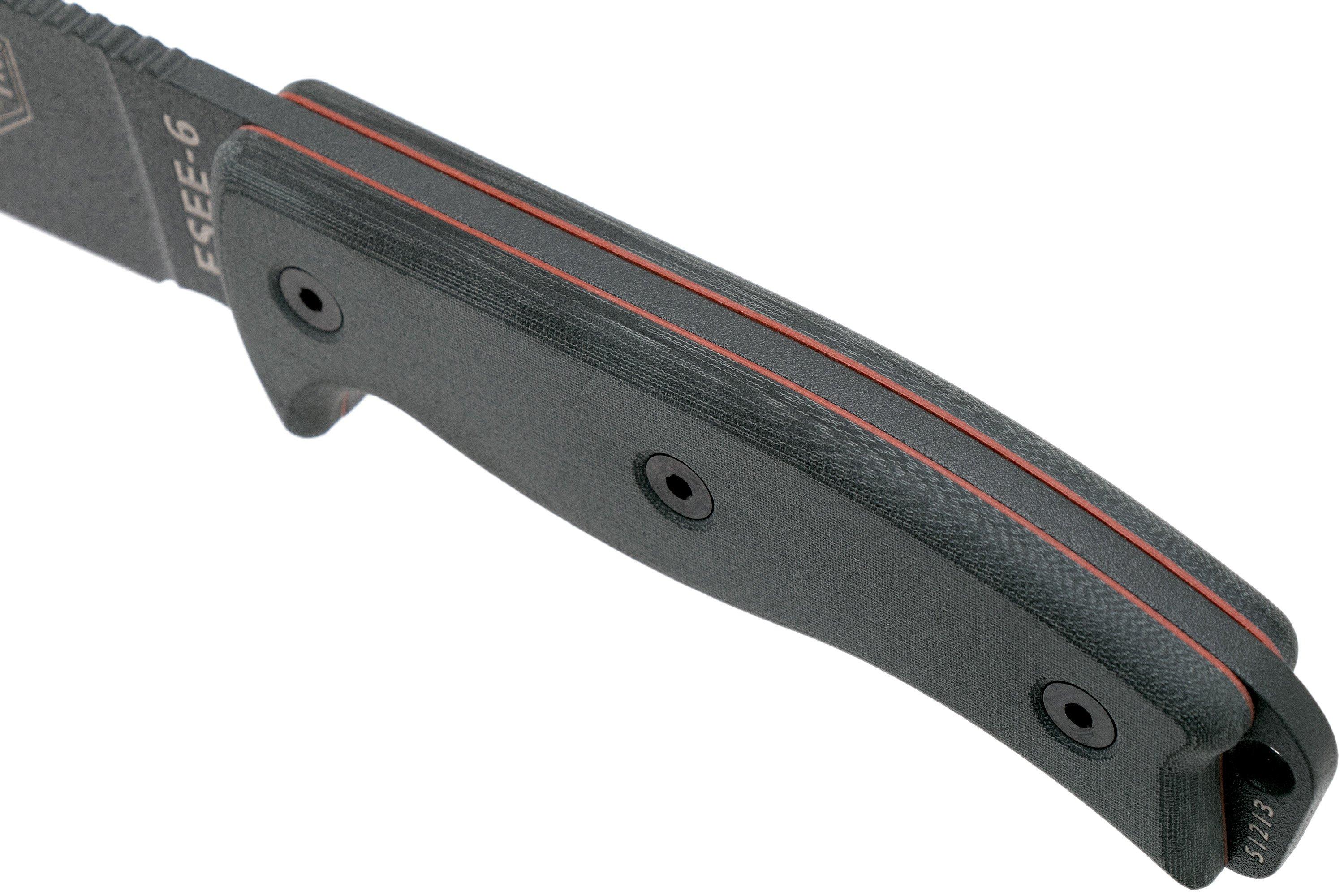 ESEE Model 6 Tactical Gunsmoke, manico grigio 6P-TG con fodero nero ...