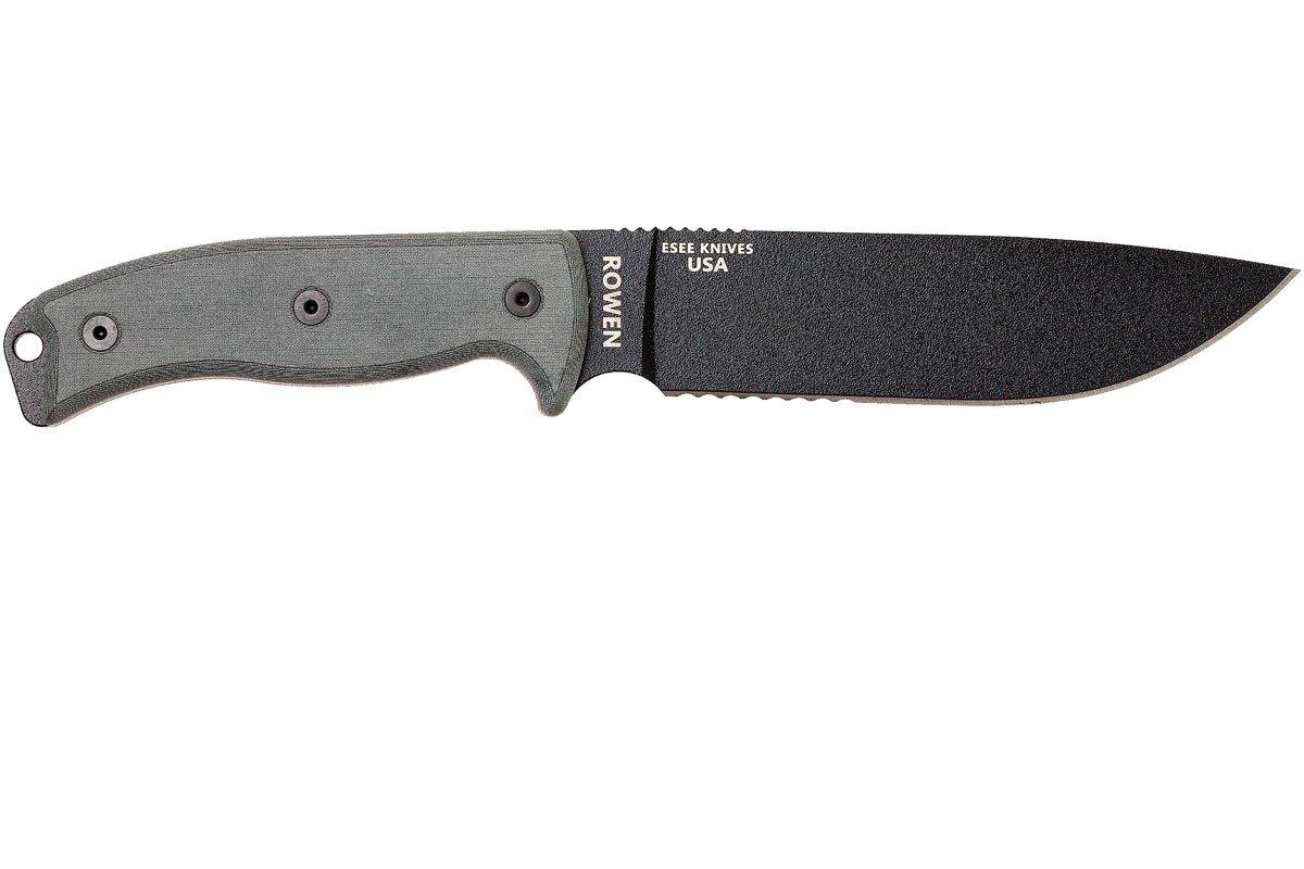ESEE Model 6 Serrated 6S survival knife with black sheath + belt clip ...