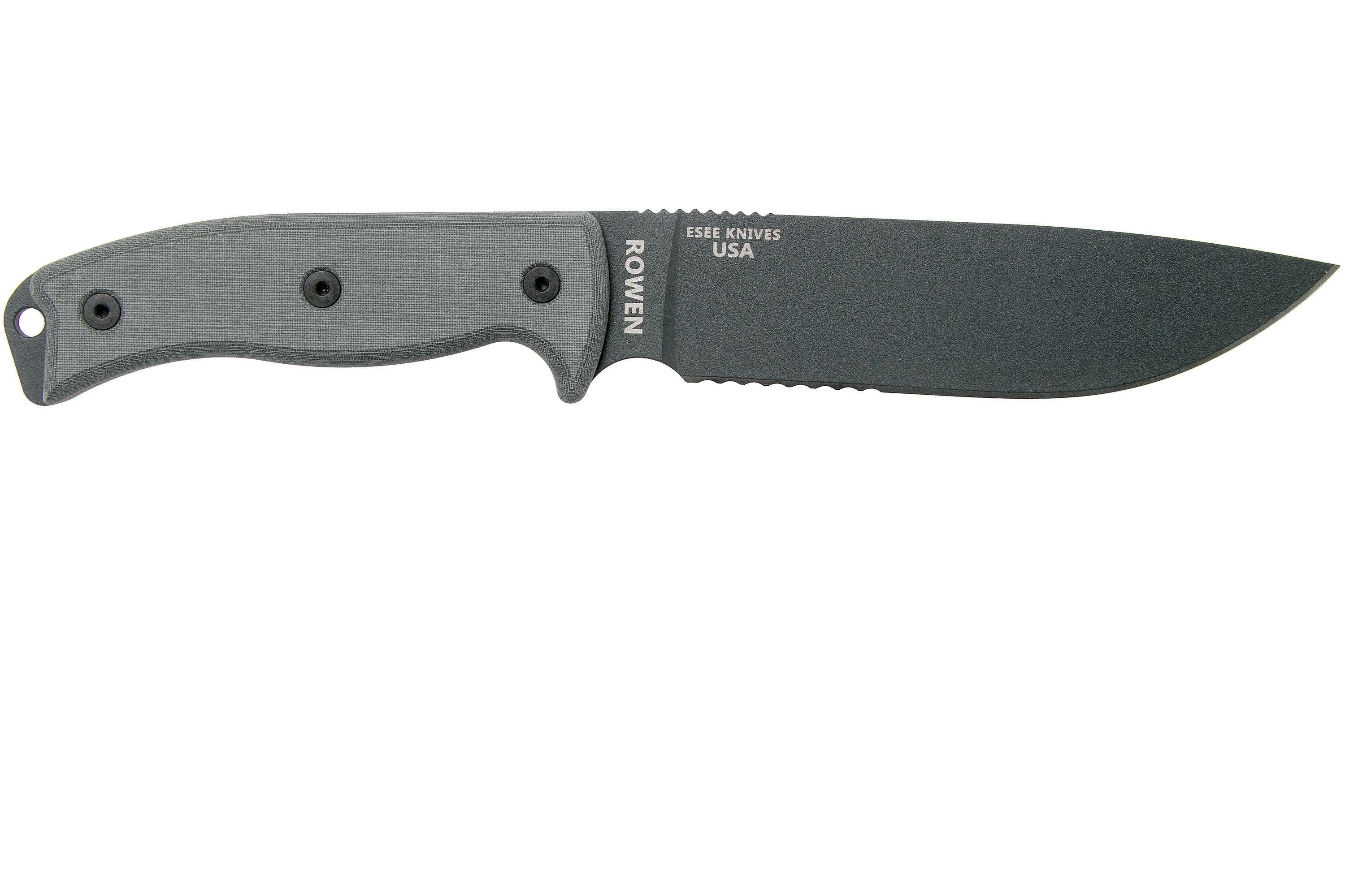 ESEE Model 6 Tactical Gunsmoke, grey handle 6S-TG with black sheath ...