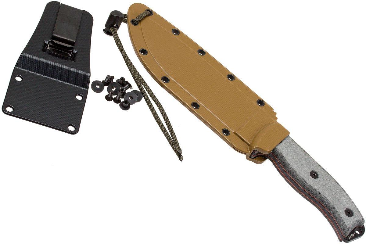 ESEE Model 6 Serrated 6S survival knife with brown sheath + belt clip ...