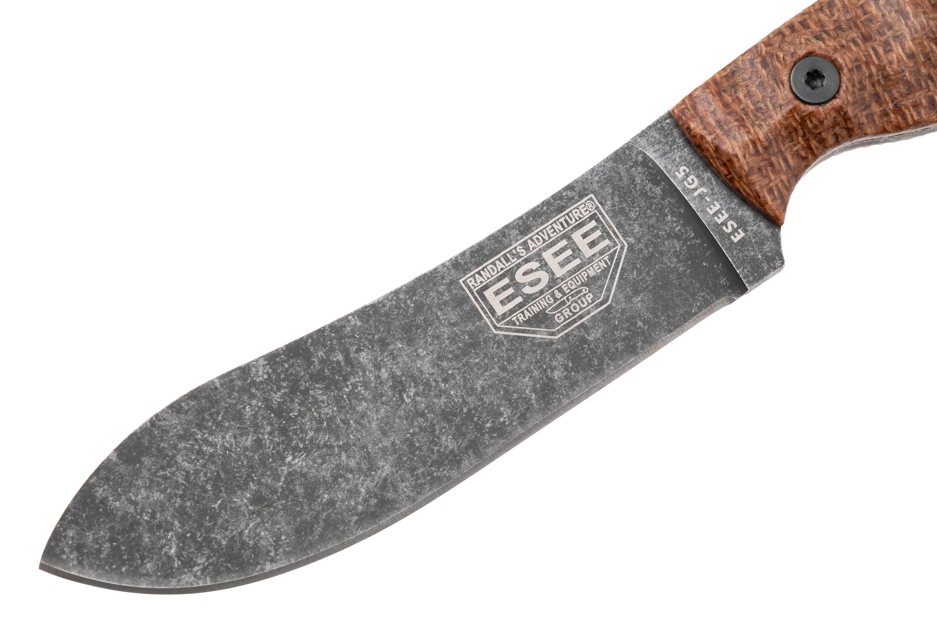 ESEE JG5, ESEE-JG5-BM, 1095 Stonewashed Black Oxide, Brown Burlap ...