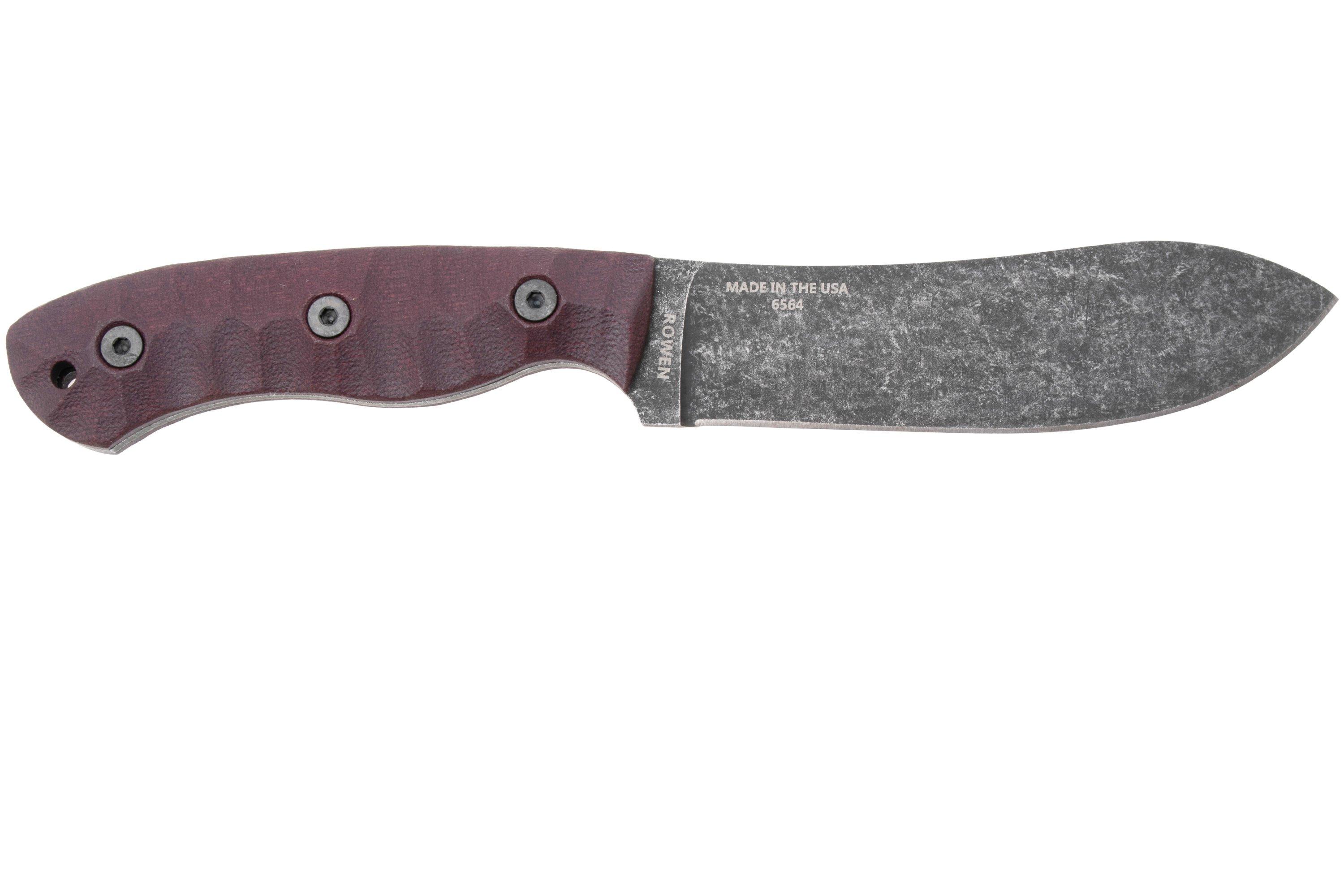 ESEE JG5, ESEE-JG5-LM, 1095 Stone Washed Black Oxide, Burgundy Linen ...