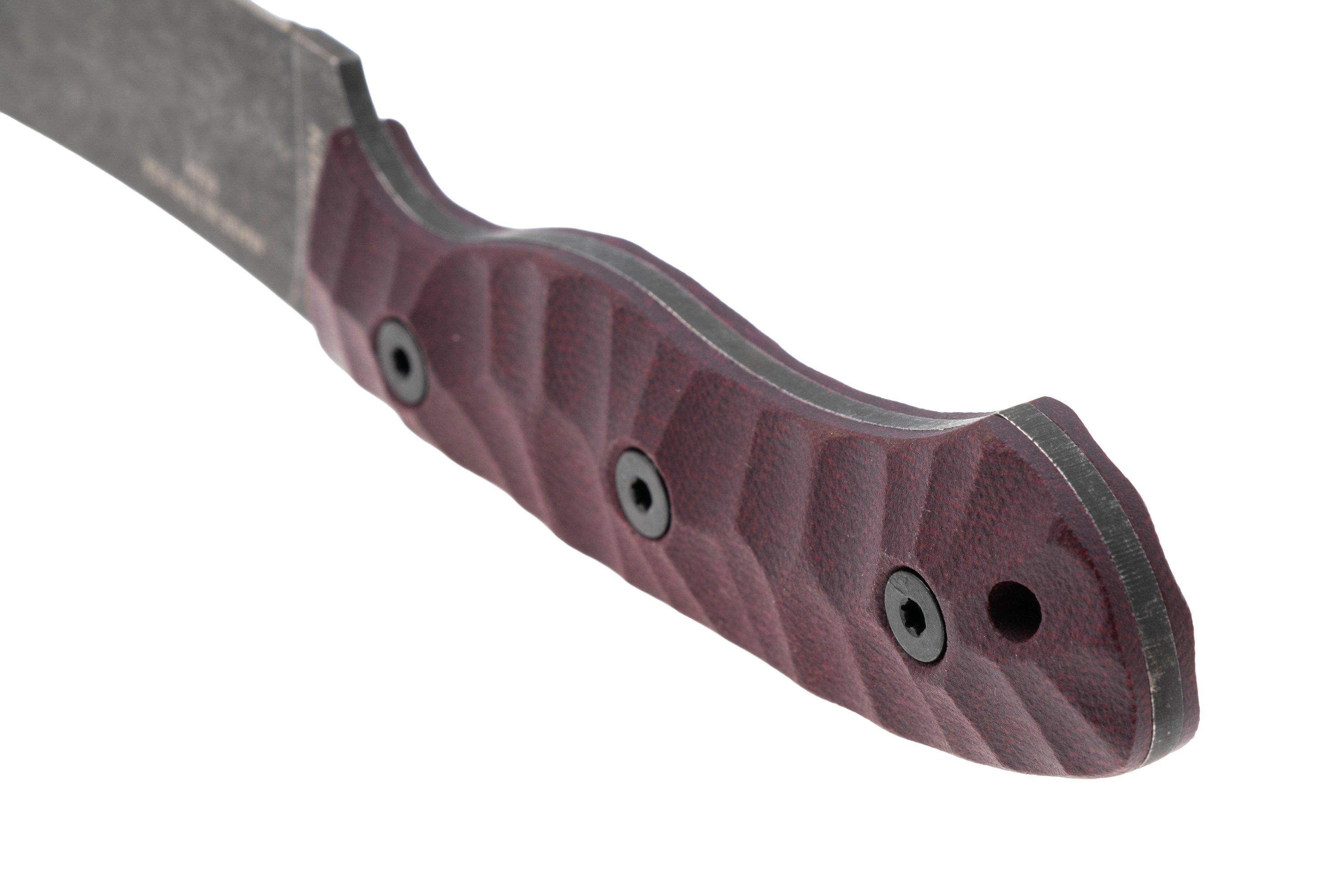 ESEE JG5, ESEE-JG5-LM, 1095 Stone Washed Black Oxide, Burgundy Linen ...