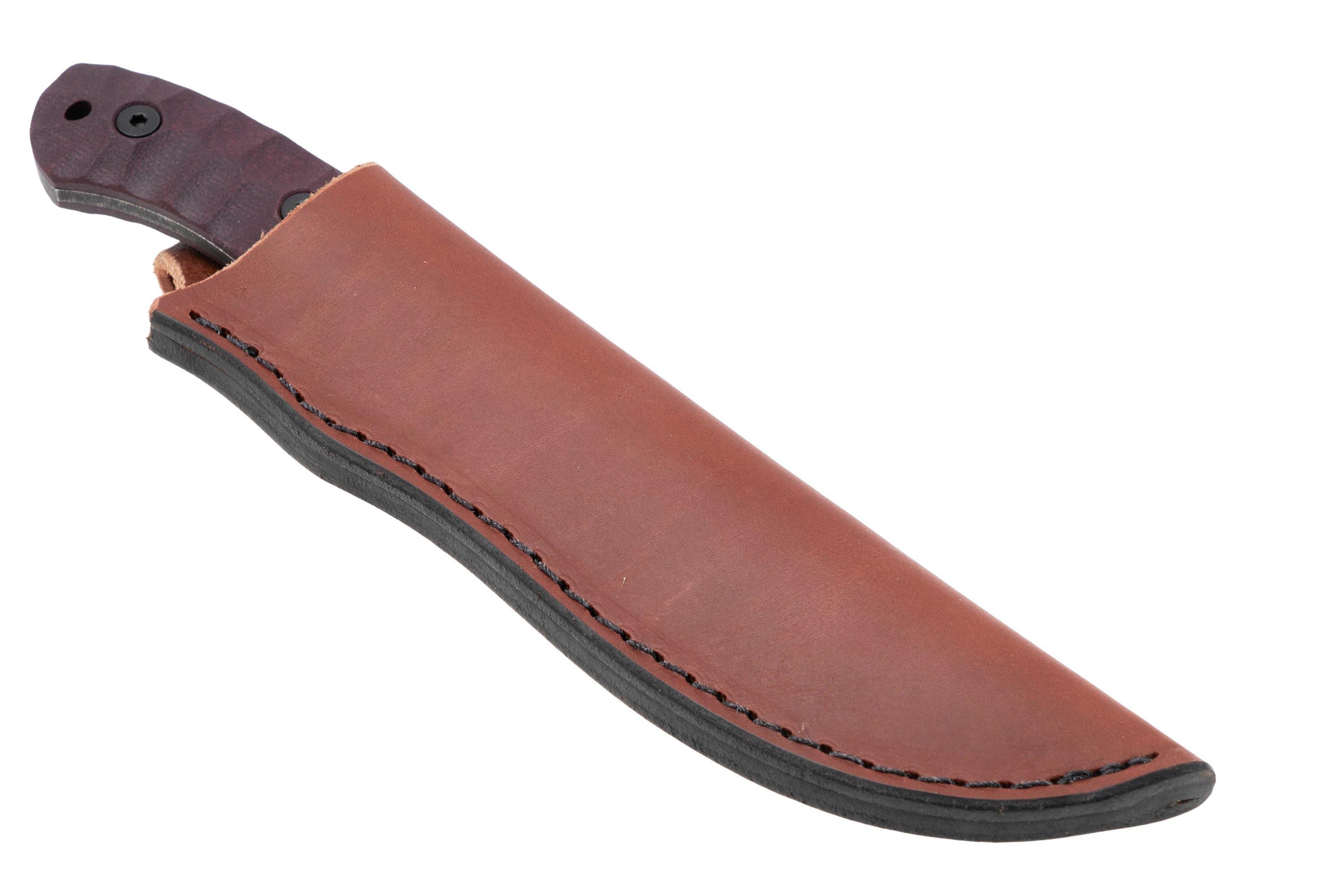 ESEE JG5, ESEE-JG5-LM, 1095 Stone Washed Black Oxide, Burgundy Linen ...