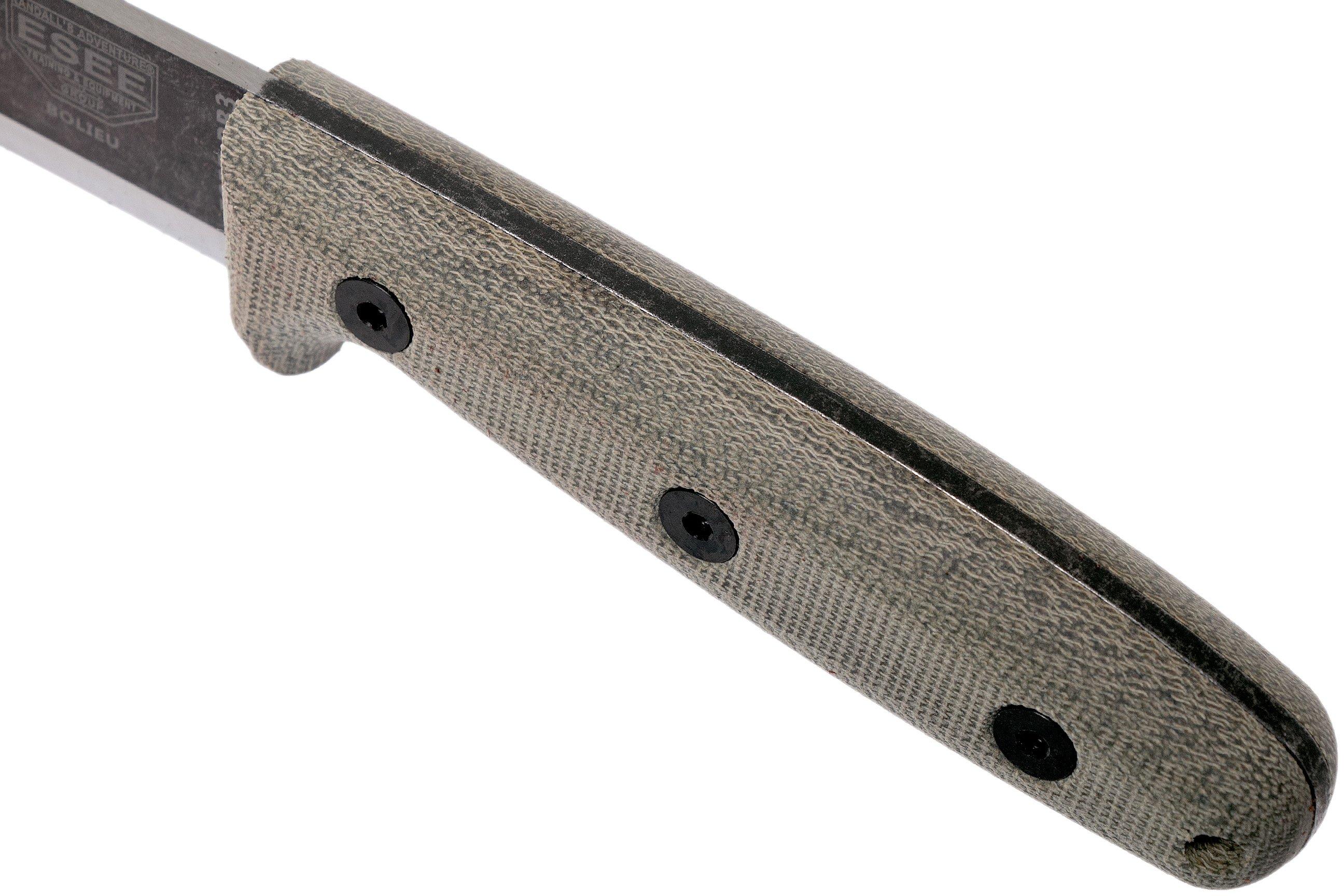 ESEE RB3-JRE Bolieu Camp-Lore, scandi grind, Bushcraft sheath, Rueben ...