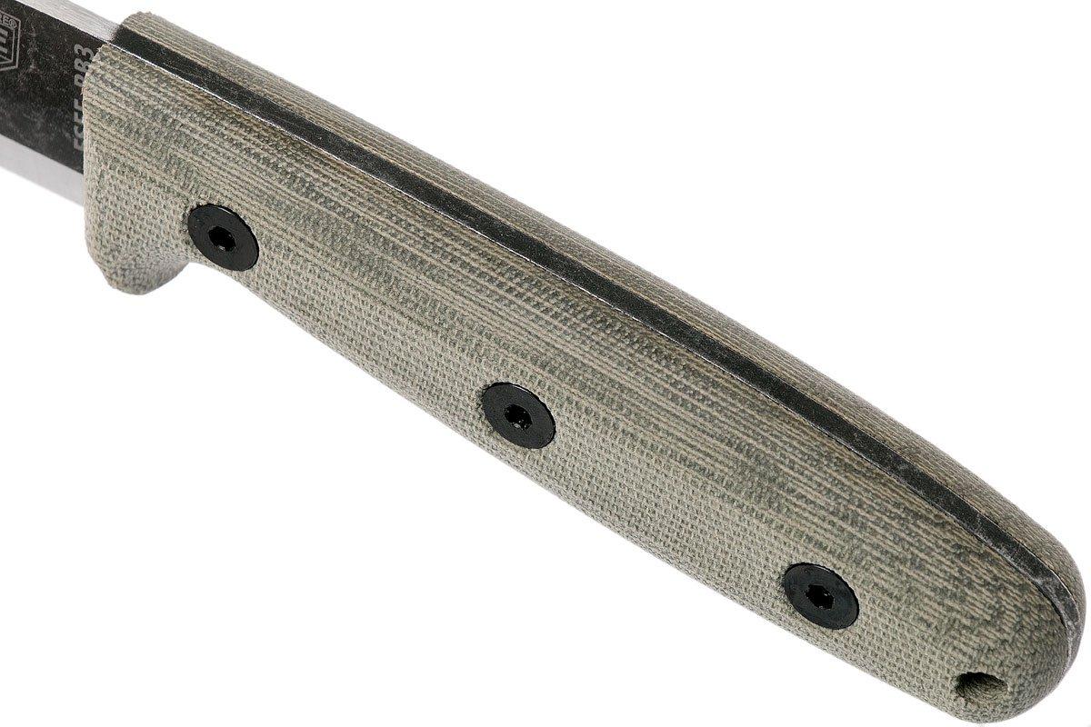 ESEE RB3 Bolieu Camp-Lore, scandi grind, leather sheath, Reuben Bolieu ...