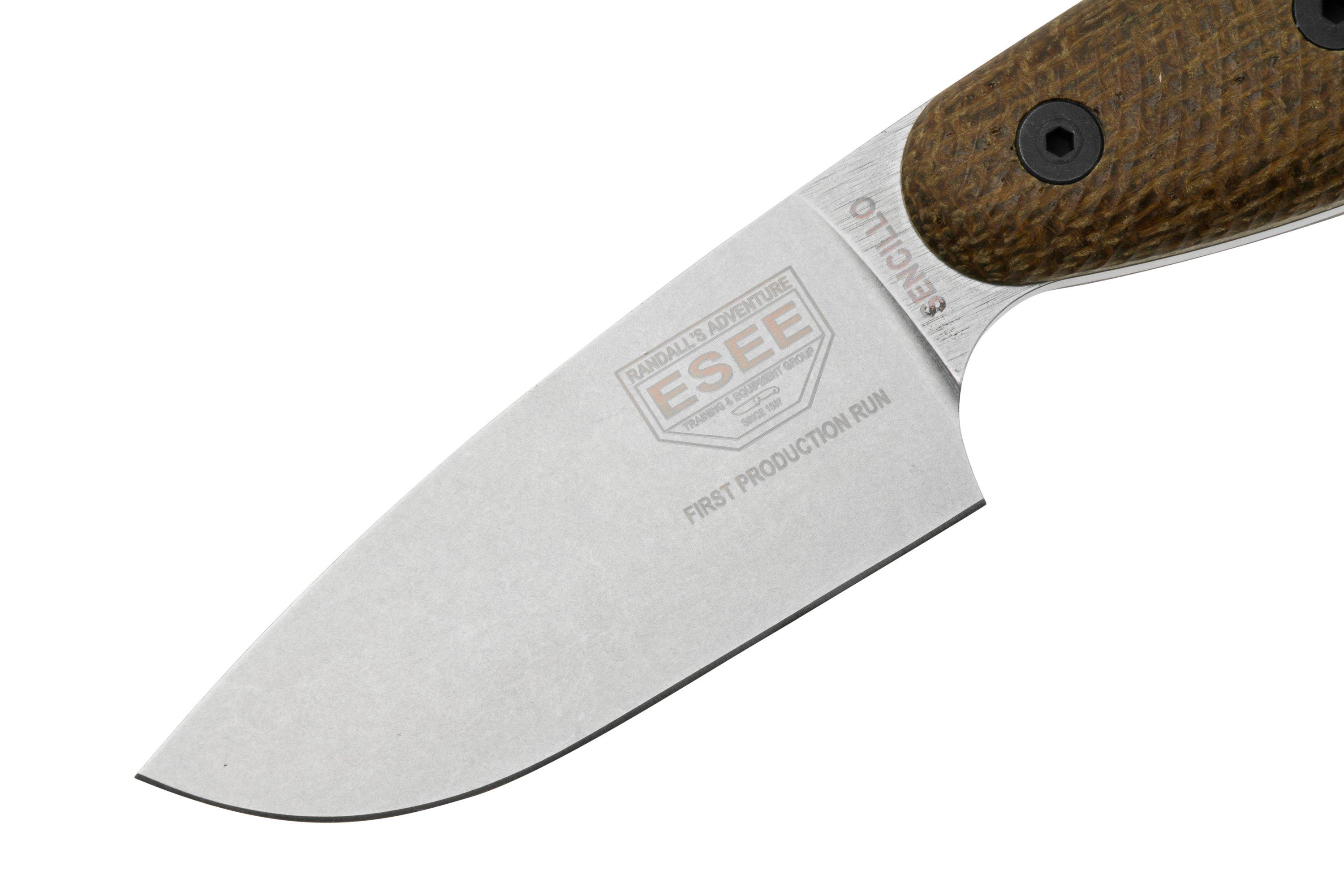 ESEE Sencillo ESEE-SENCILLO-A2, A2 Droppoint, 3D Burlap Mircarta Handle ...