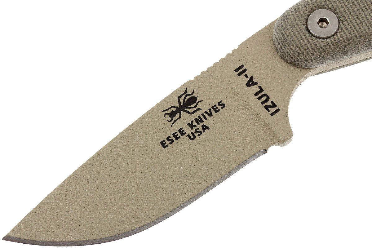 ESEE Izula II Desert Tan IZULA-II-DT survivalmes met zwarte schede ...