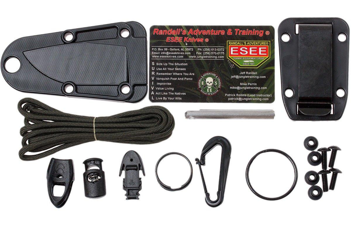 ESEE knives Izula II olive green fixed blade, survival kit ...