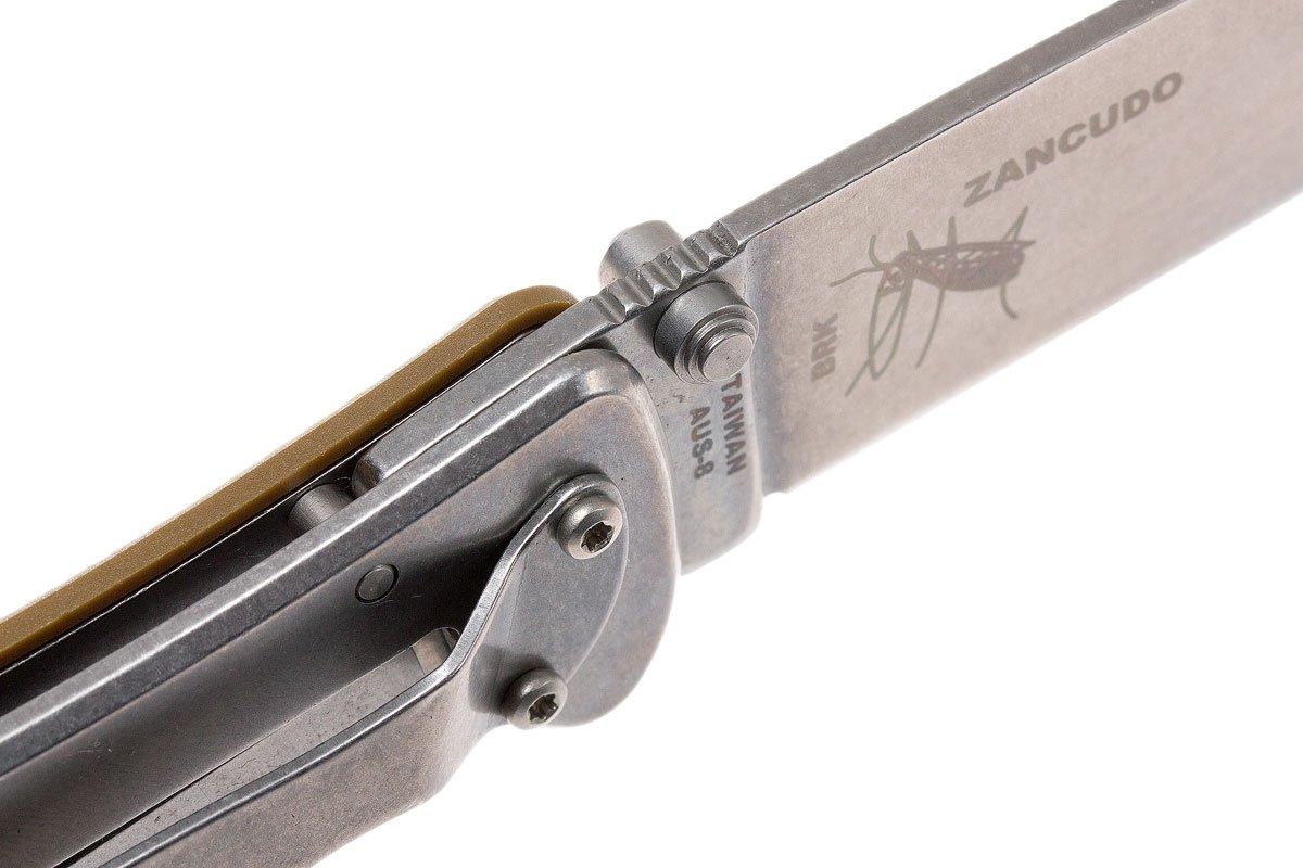 Nóż składany ESEE Knives Zancudo AUS8 Coyote Brown-Stonewashed, BRKR1CB ...