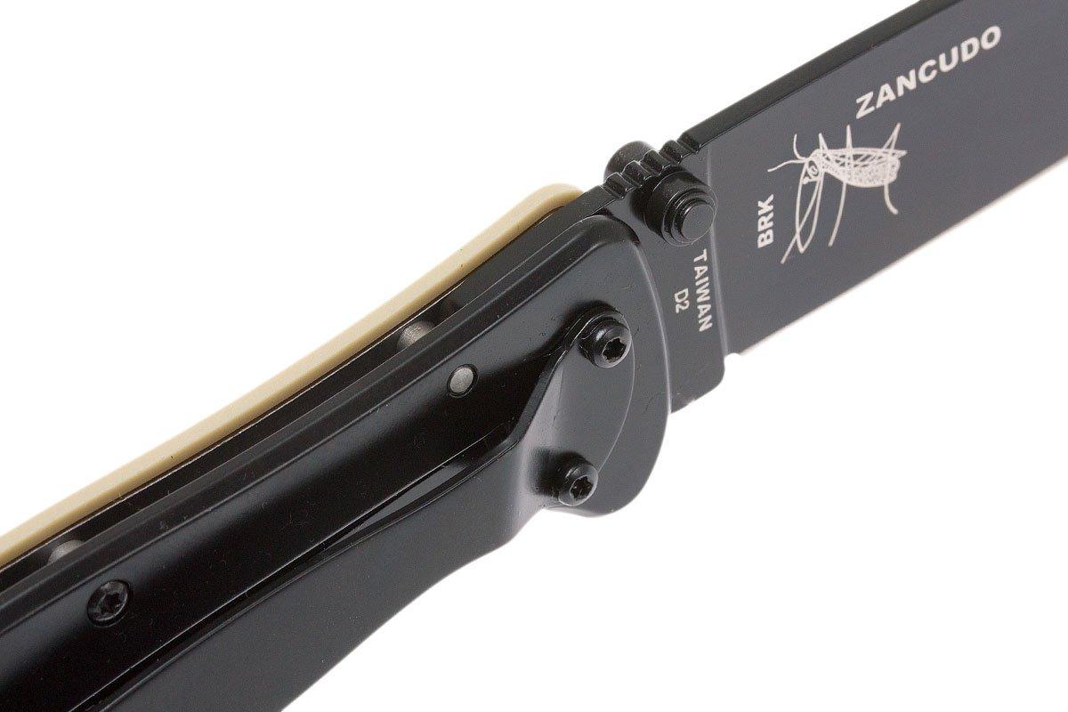 ESEE Knives Zancudo D2 Desert Tan-Black, BRKR2DTB pocket knife ...