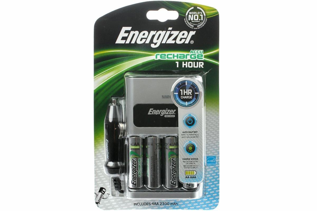 Energizer 1-hr charger + 4 2300 mAh NiMH AA batteries, EURO PLUG ...