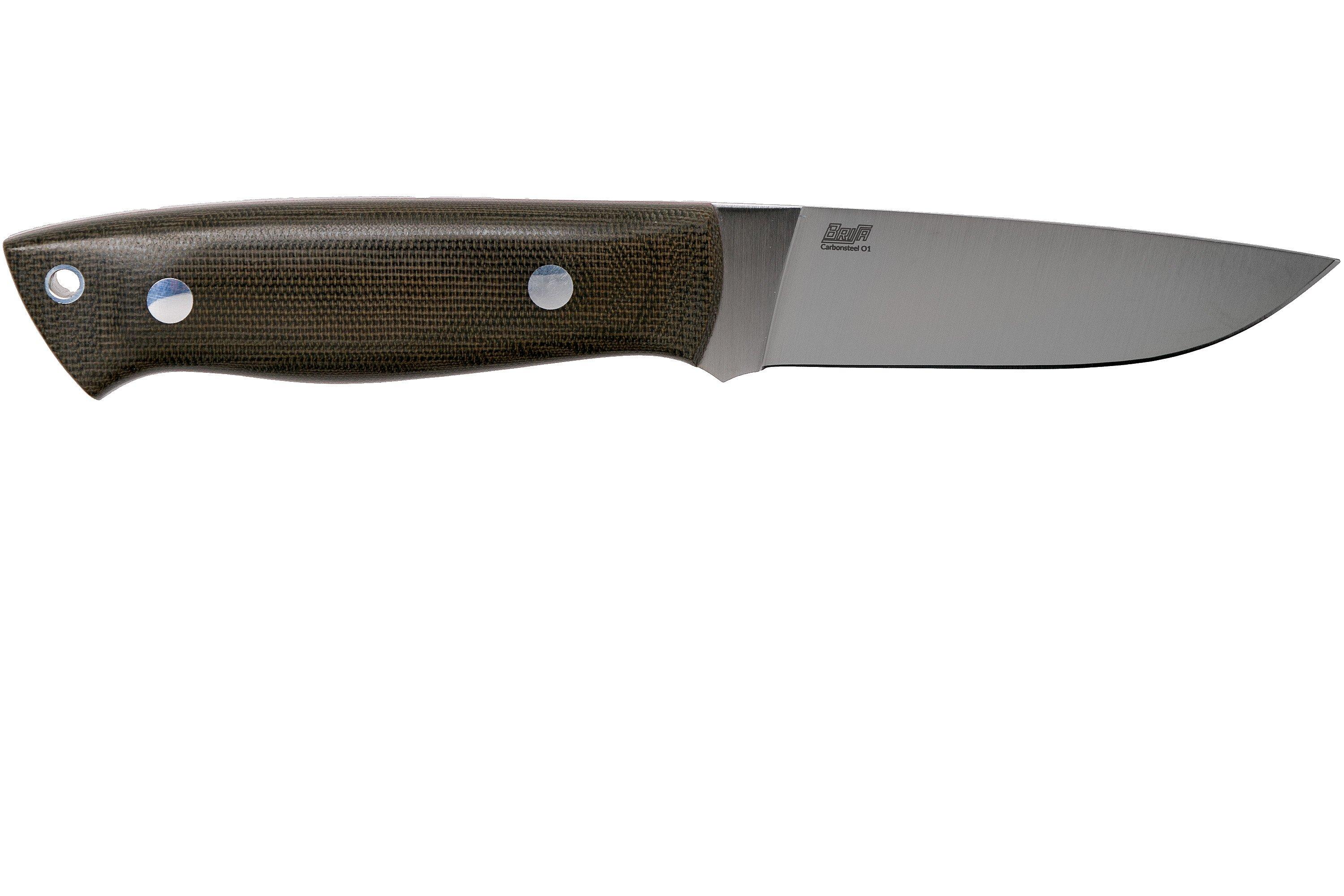 Brisa Trapper 95 Green Canvas Micarta O1 Flat 2026 bushcraft knife ...