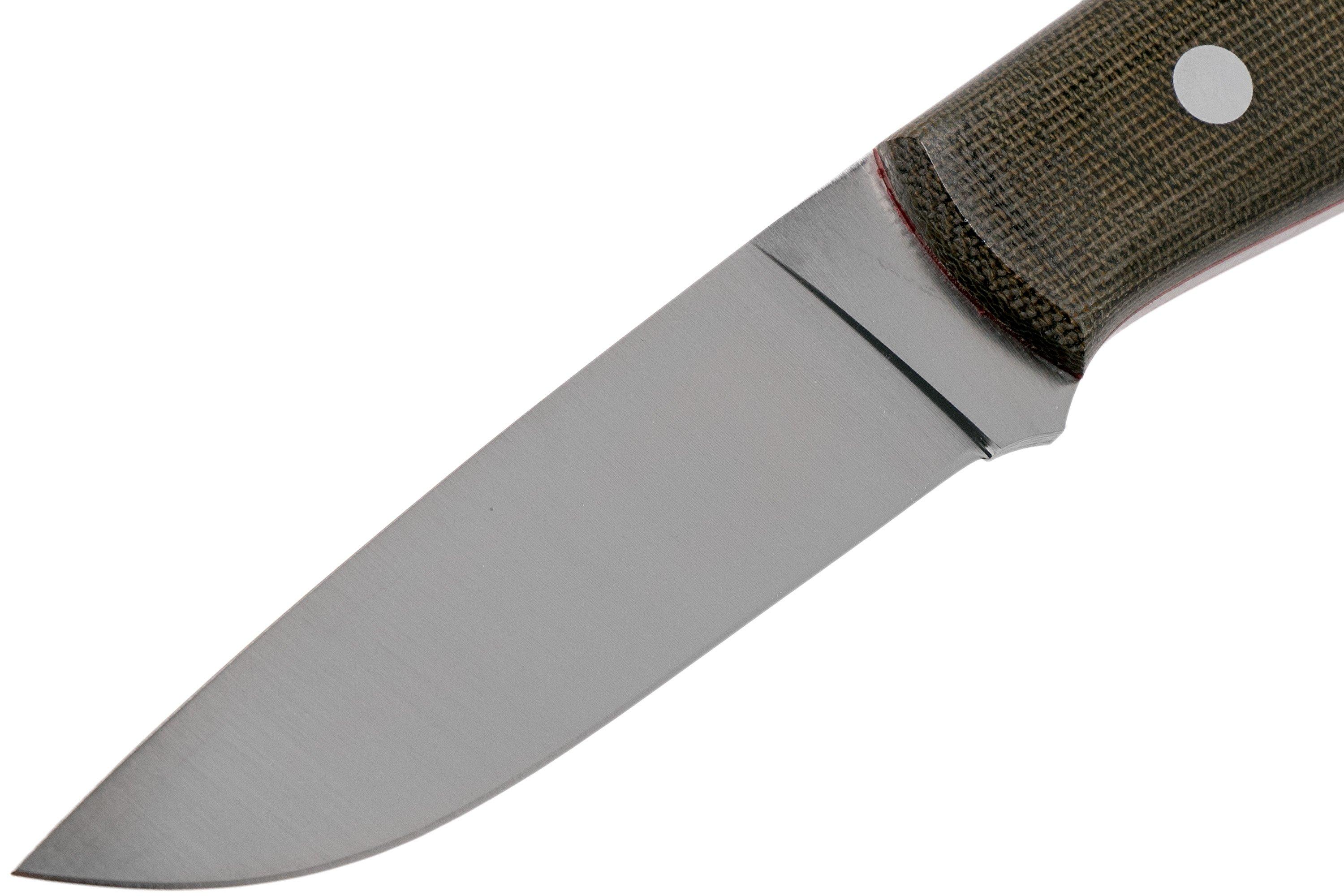 Brisa Trapper 95 Green Canvas Micarta O1 Flat 2026 bushcraft knife ...