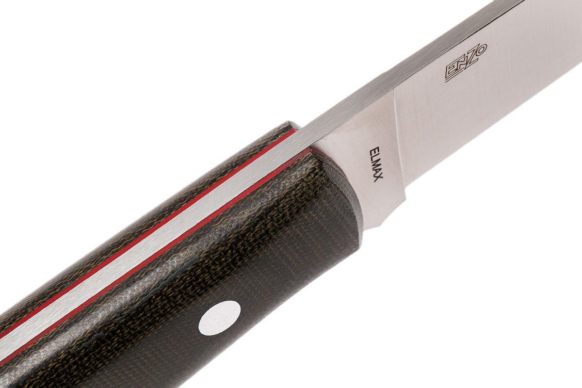 Brisa Trapper 115 Green Canvas Micarta Elmax Flat 2066 bushcraft knife ...
