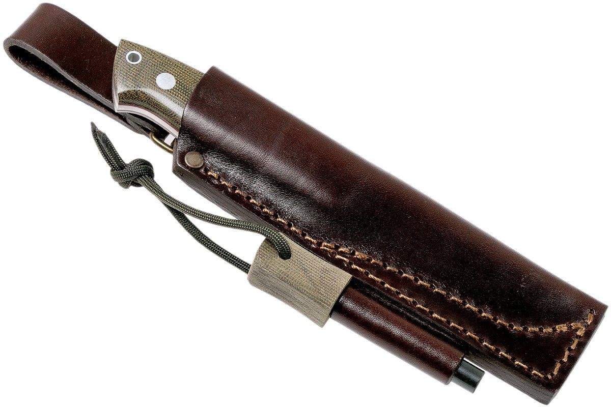 EnZo Trapper 95 - Elmax Scandi - Green Canvas Micarta - 2092 with ...